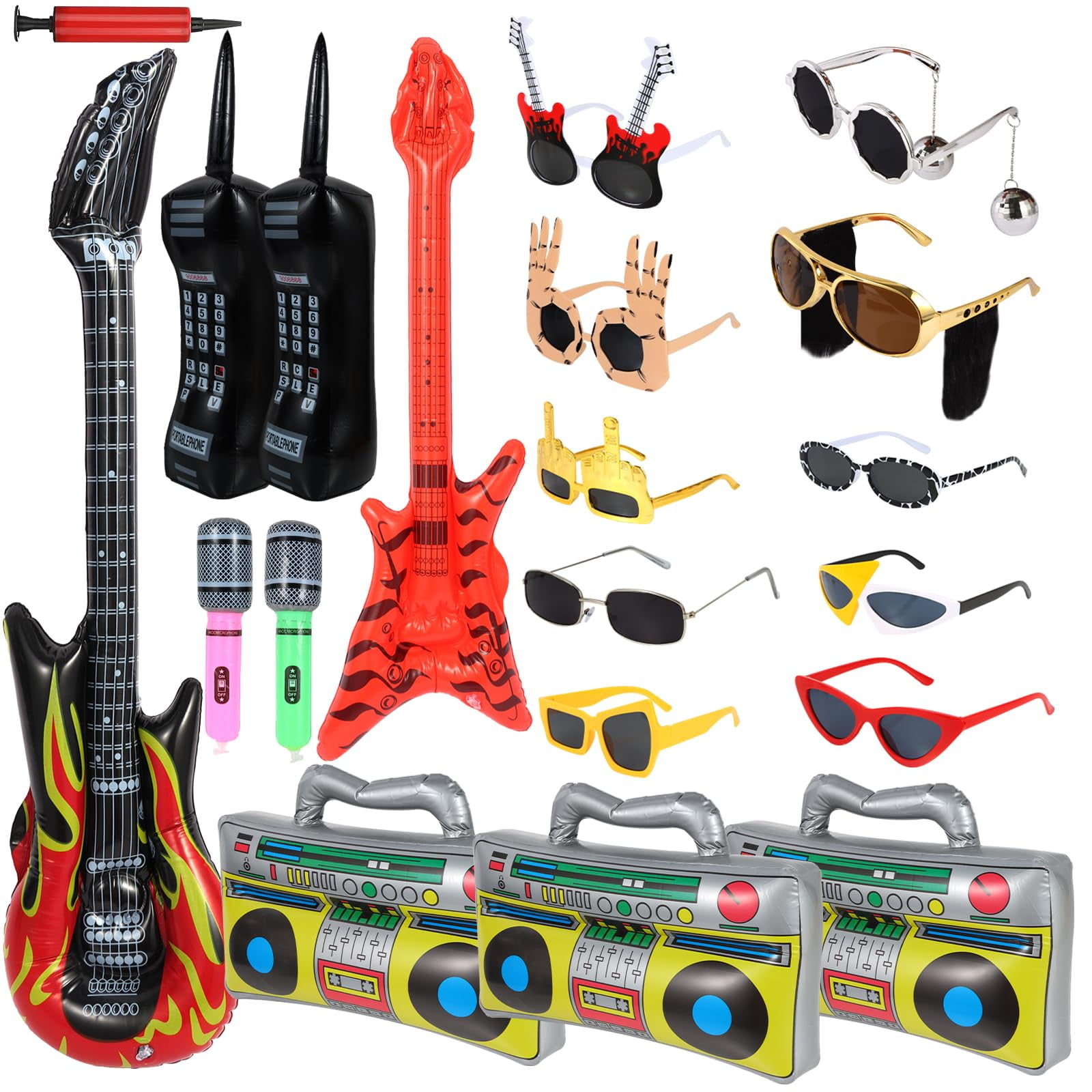 NICOWARM 80s 90s Party SAF21 Supplies, Photo Booth Props for 90s 80s ...