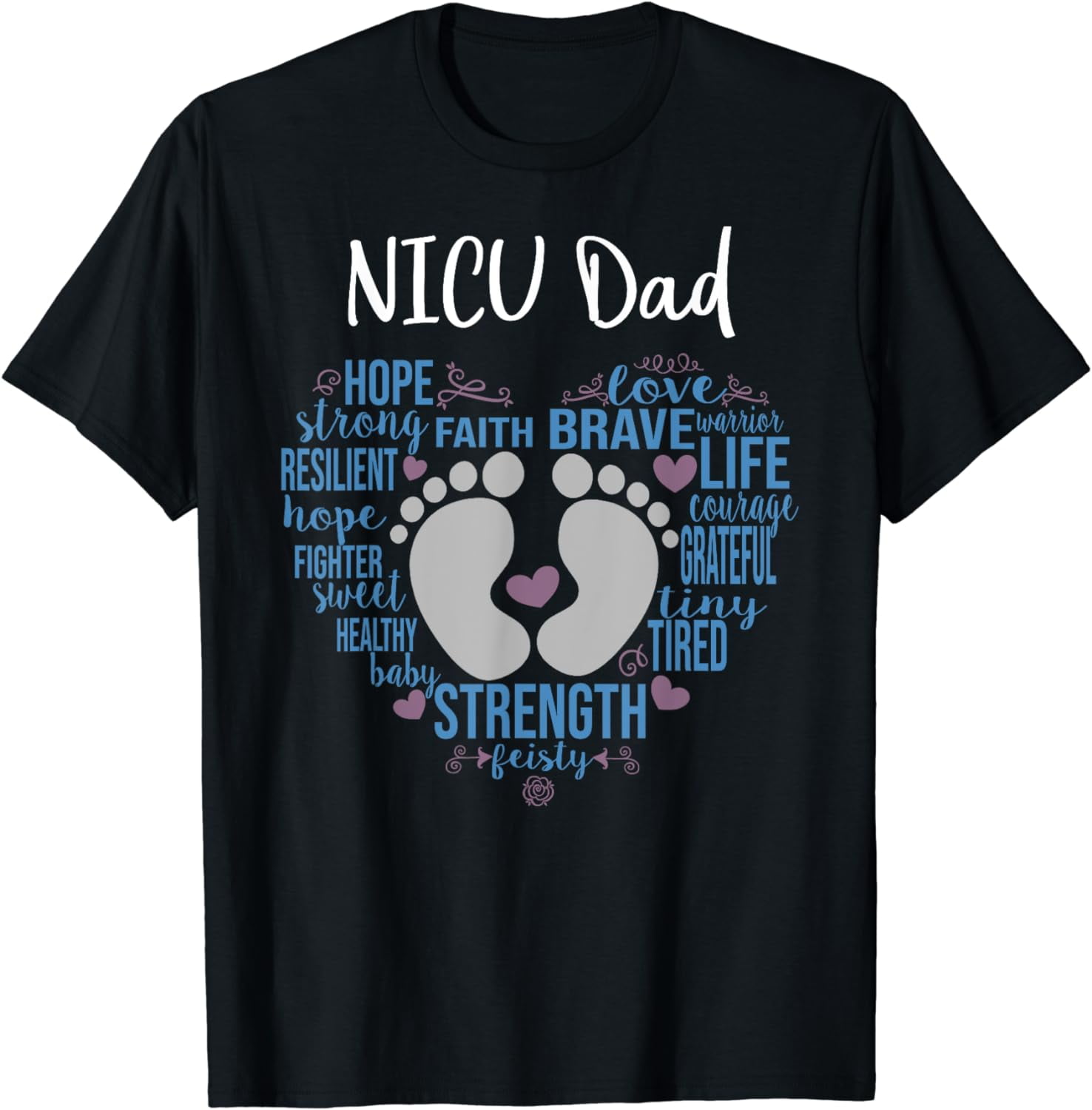 "NICU Dad" Preemie or NICU Daddy Boy Girl - Blue T-Shirt - Walmart.com