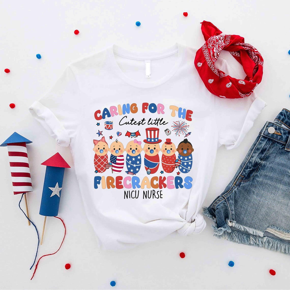 NICU Nurse 4th Of July Shirt, Blue Toile Neonatal Intensive Care Unit ...