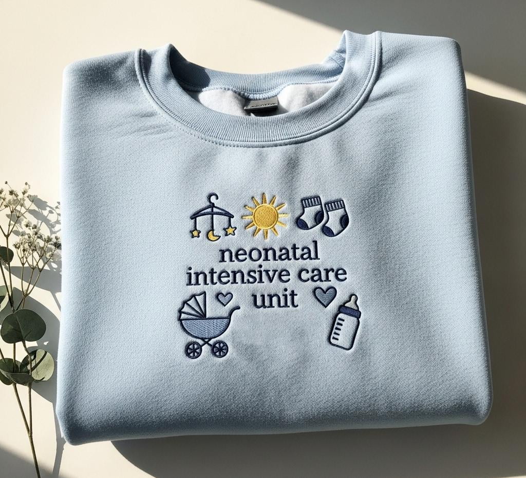 NICU Nurse Embroidered Sweatshirt, Neonatal Intensive Care Unit ...