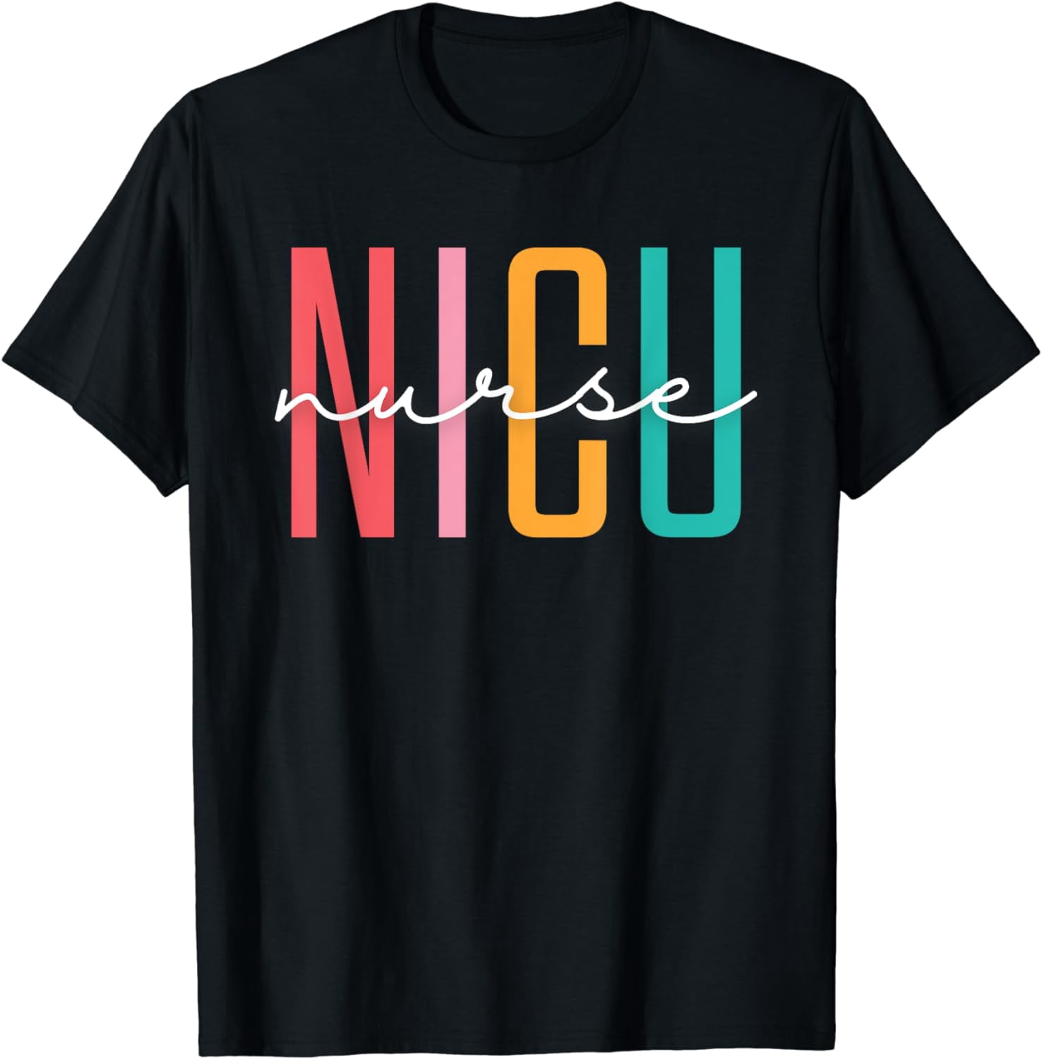 NICU Nurse ICU Neonatal Boho Rainbow Team Tiny Humans Retro T-Shirt ...