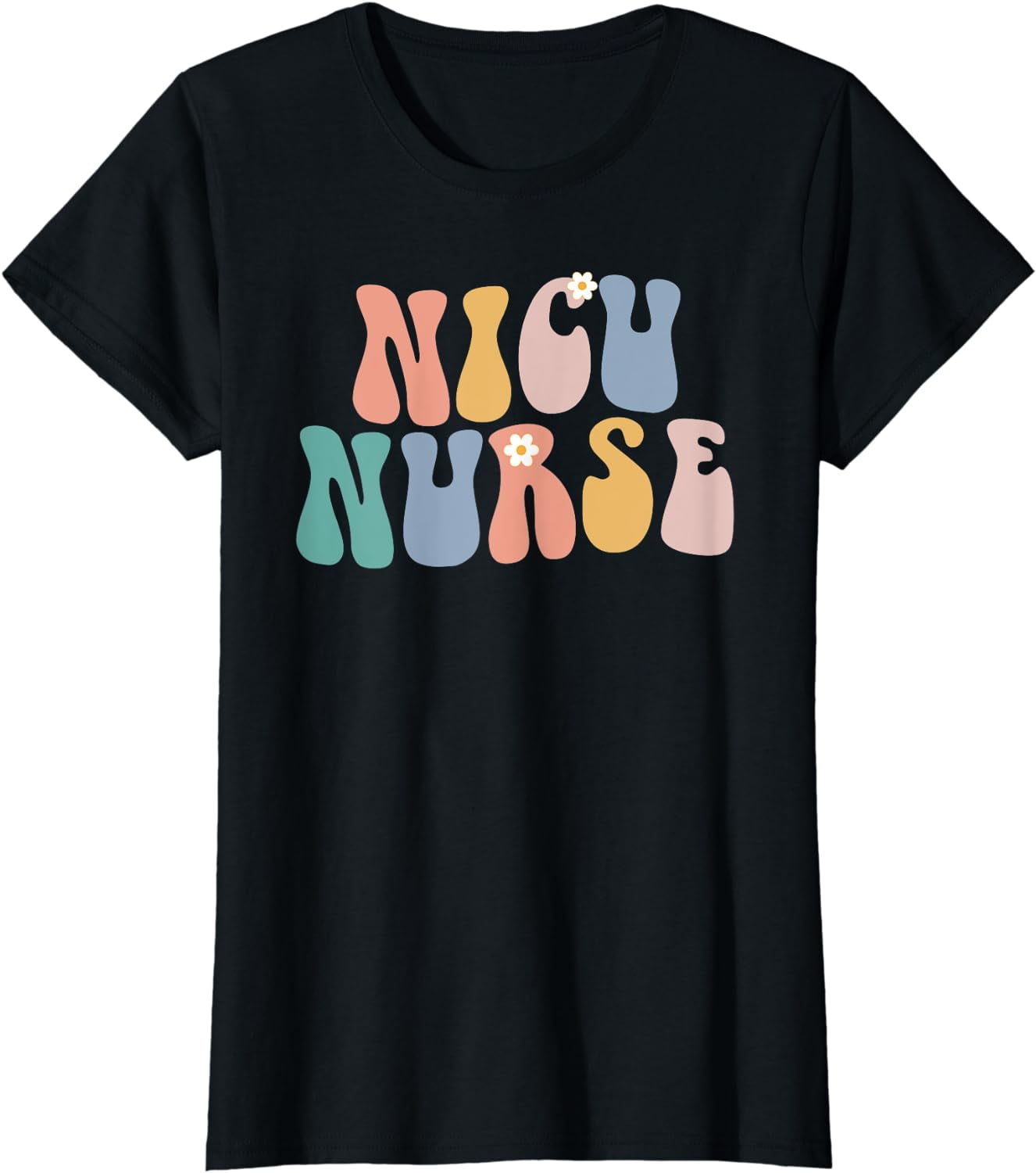 NICU Nurse ICU Neonatal Groovy Vintage Team Tiny Humans T-Shirt - Walmart.com