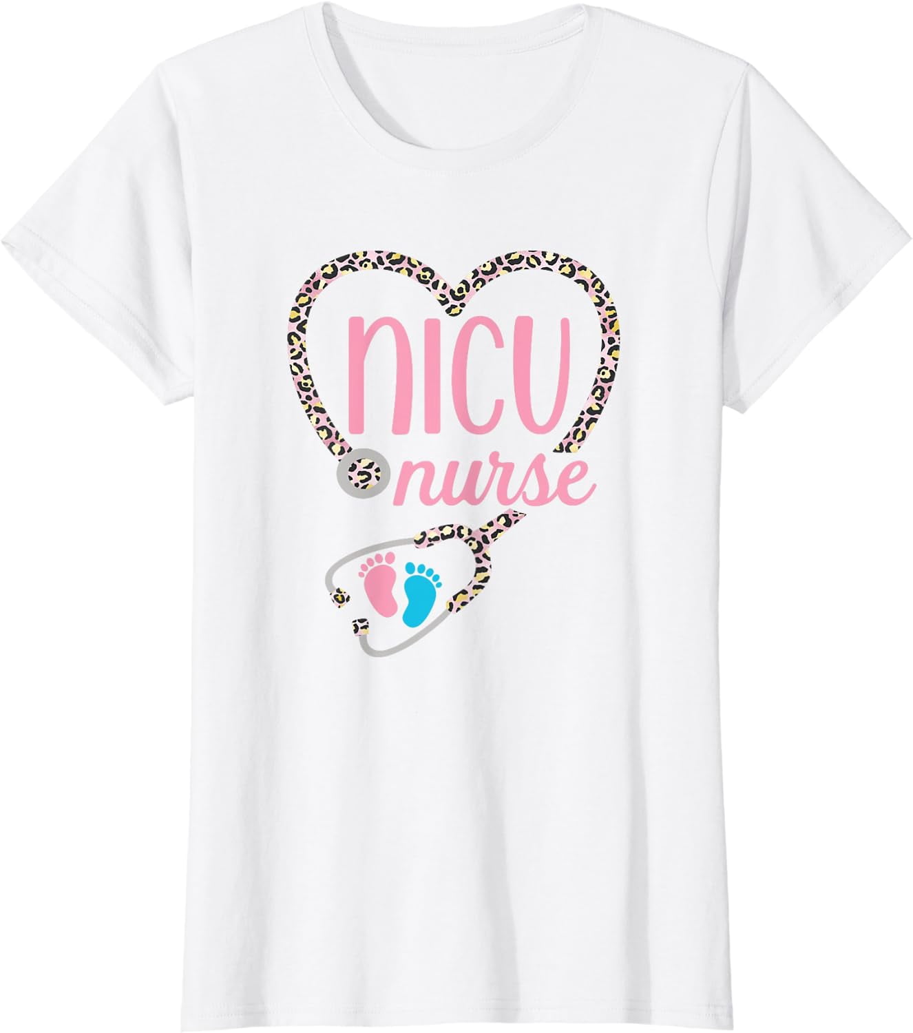 NICU Nurse Nursing Neonatal Leopard Pattern Design T-Shirt - Walmart.com