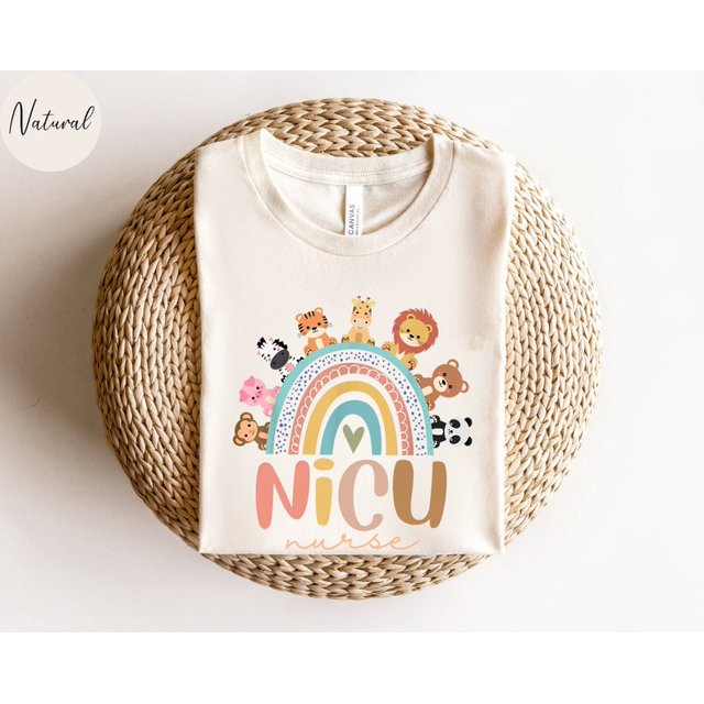 NICU Nurse Rainbow Shirt, NICU Nurse Animal T-shirt, NICU Nurse Gift ...