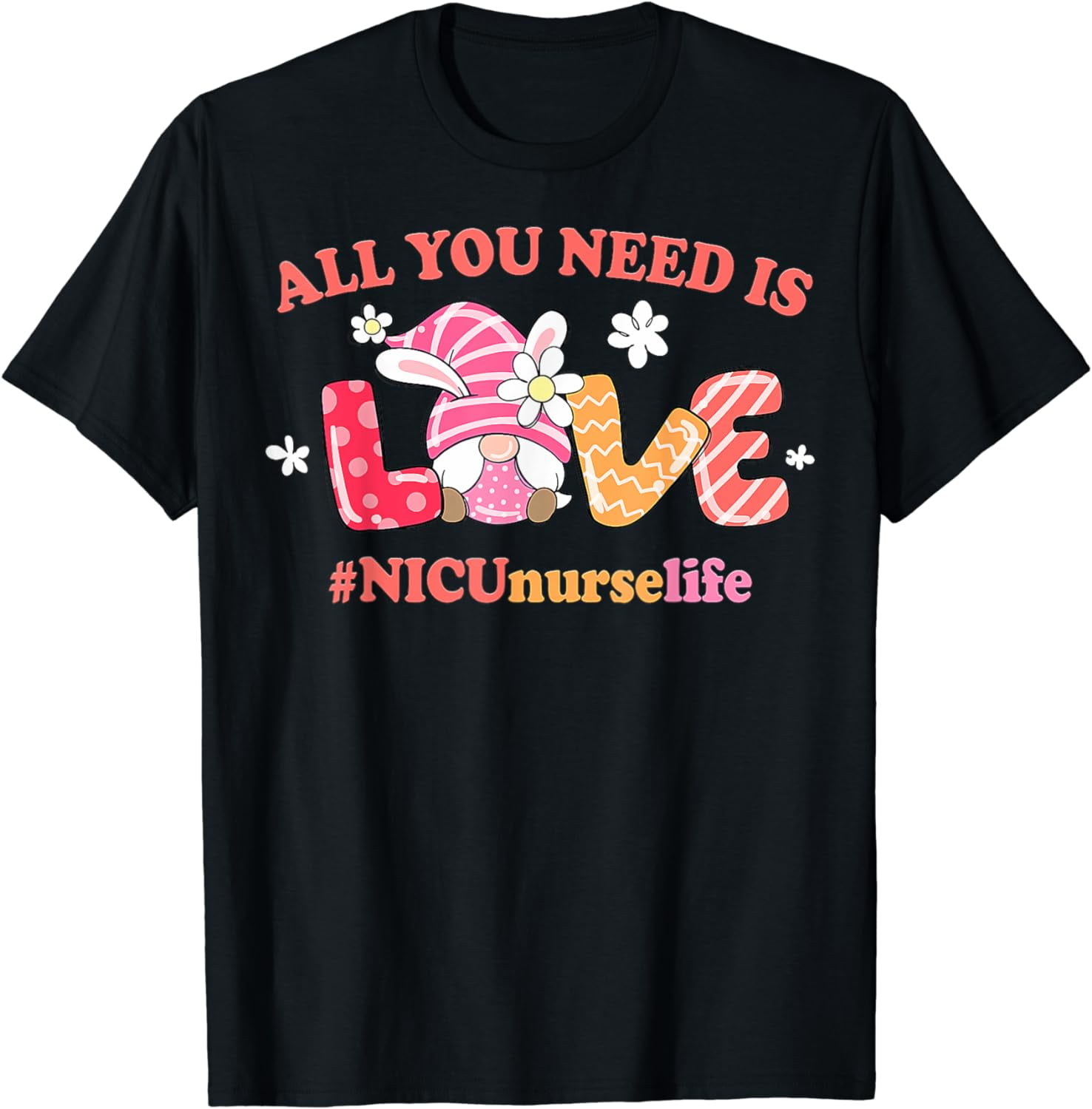 NICU Nurse Week 2024 Nursing Spring Trendy Gnome Love Women T-Shirt ...