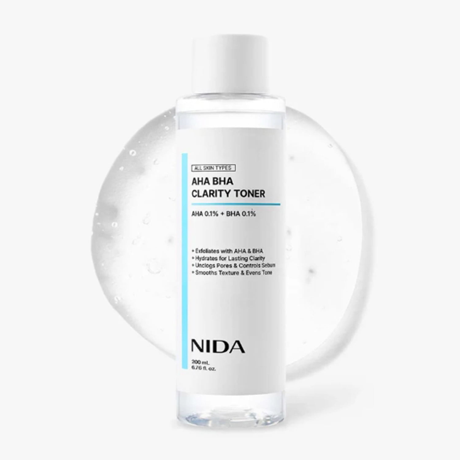 NIDA AHA BHA Clarity Toner - Mild Facial Exfoliant, Pores and Sebum ...