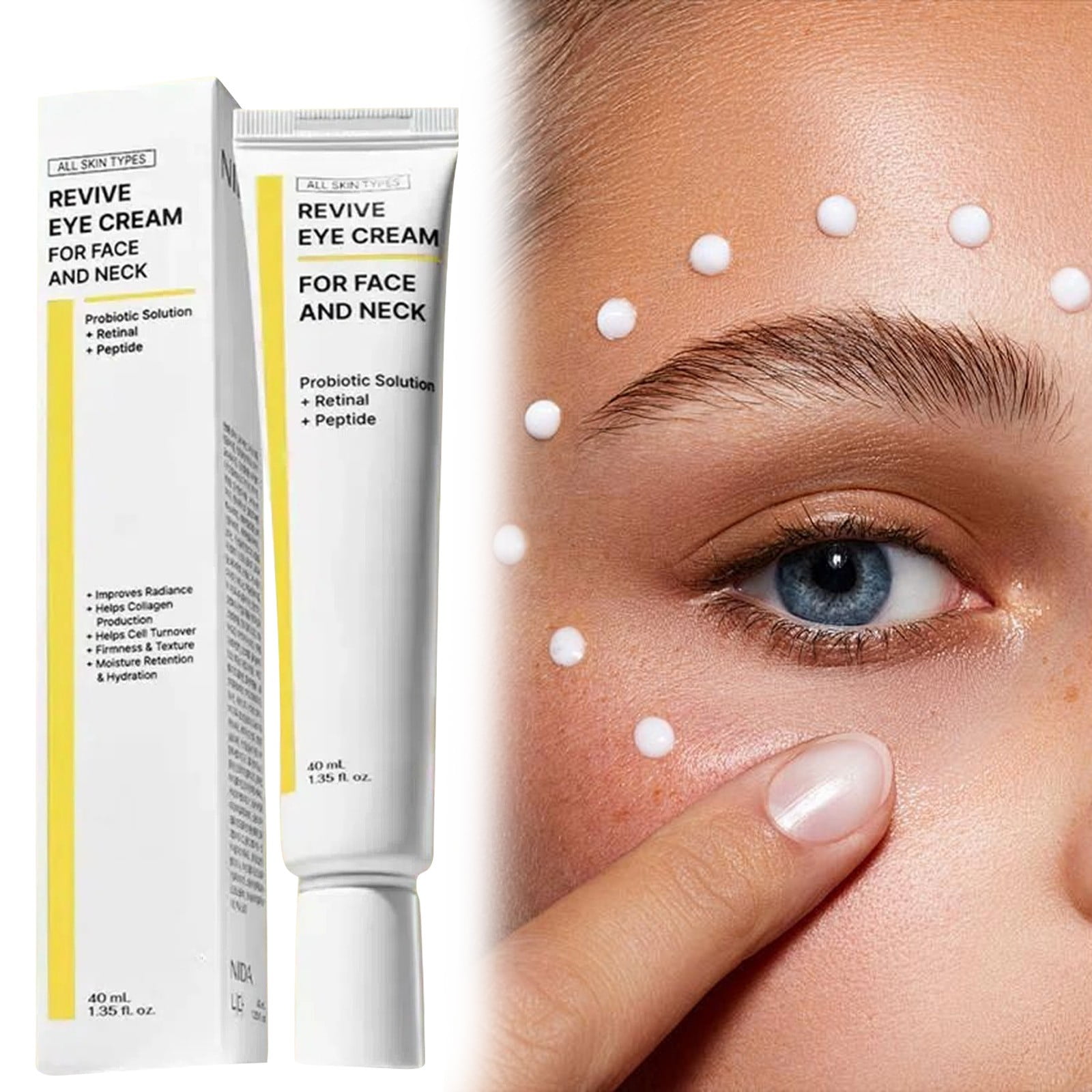 NIDA Revive Eye Cream For Face And Neck | Probiotic Solution, Retinal ...