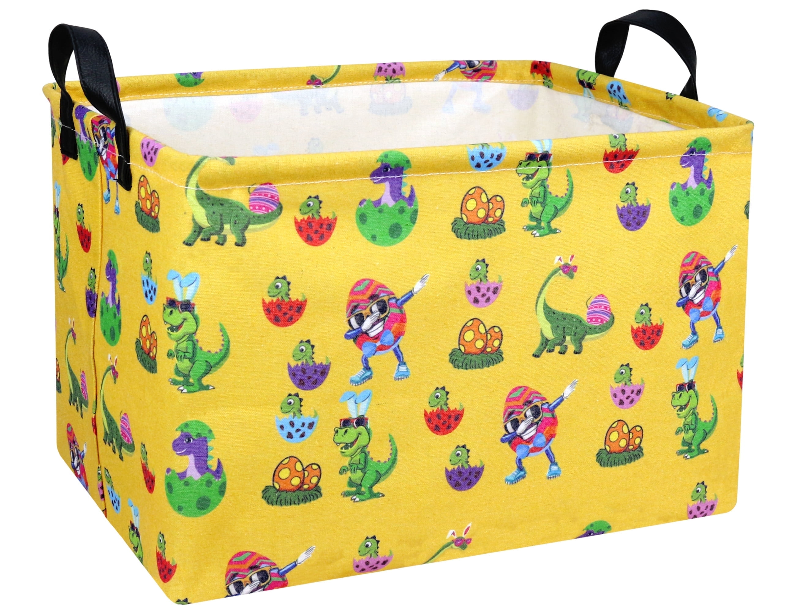NIETEIN Easter Basket Large Personalized Dinosaur Design for Kid Yellow ...