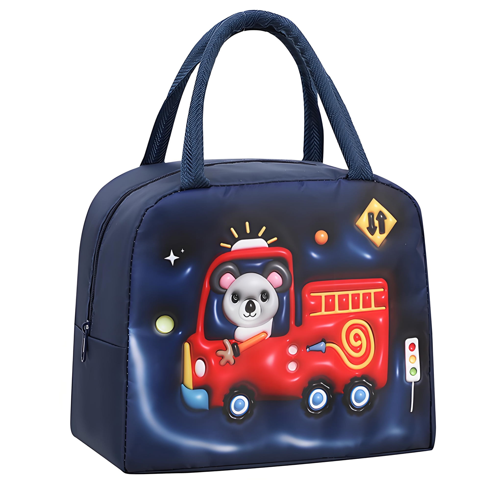 NIETEIN Lunch Bag Box Insulated Cooler Portable Reusable (Red Fire ...