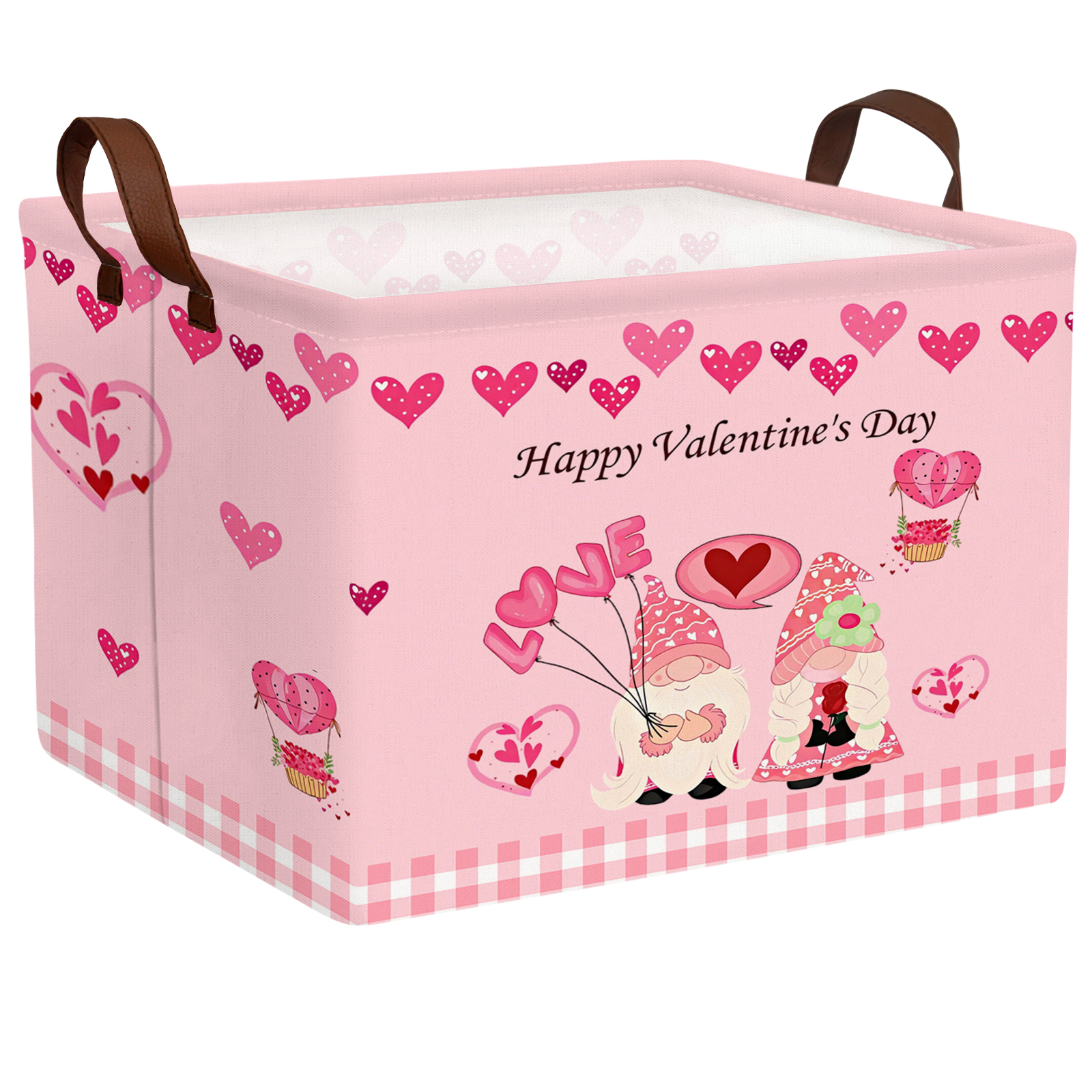 NIETEIN Valentine's Day Basket for Gifts Empty Storage Bin Cute Heart ...