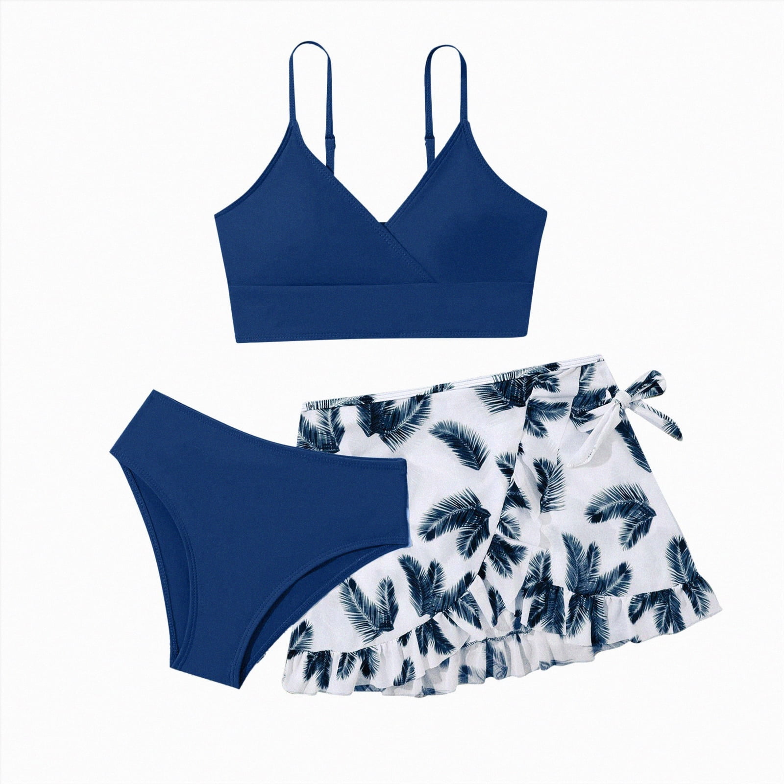 NIEWTR Girls Quick Dry Bathing Suit 3 Piece Set Cute Floral Bikini with ...