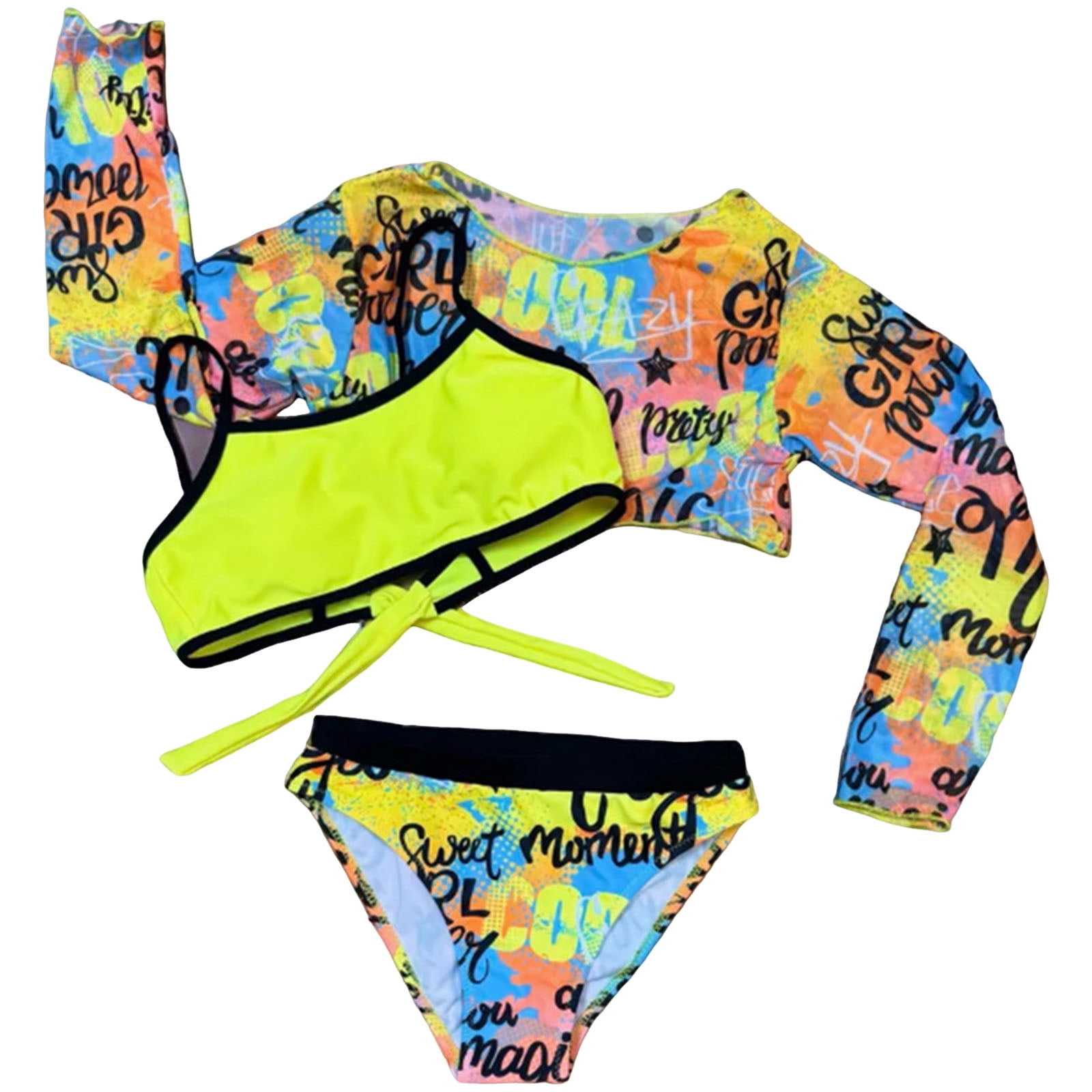 NIEWTR Girls Three Piece Swimsuit Set With Mesh Mesh Swimsuit And ...