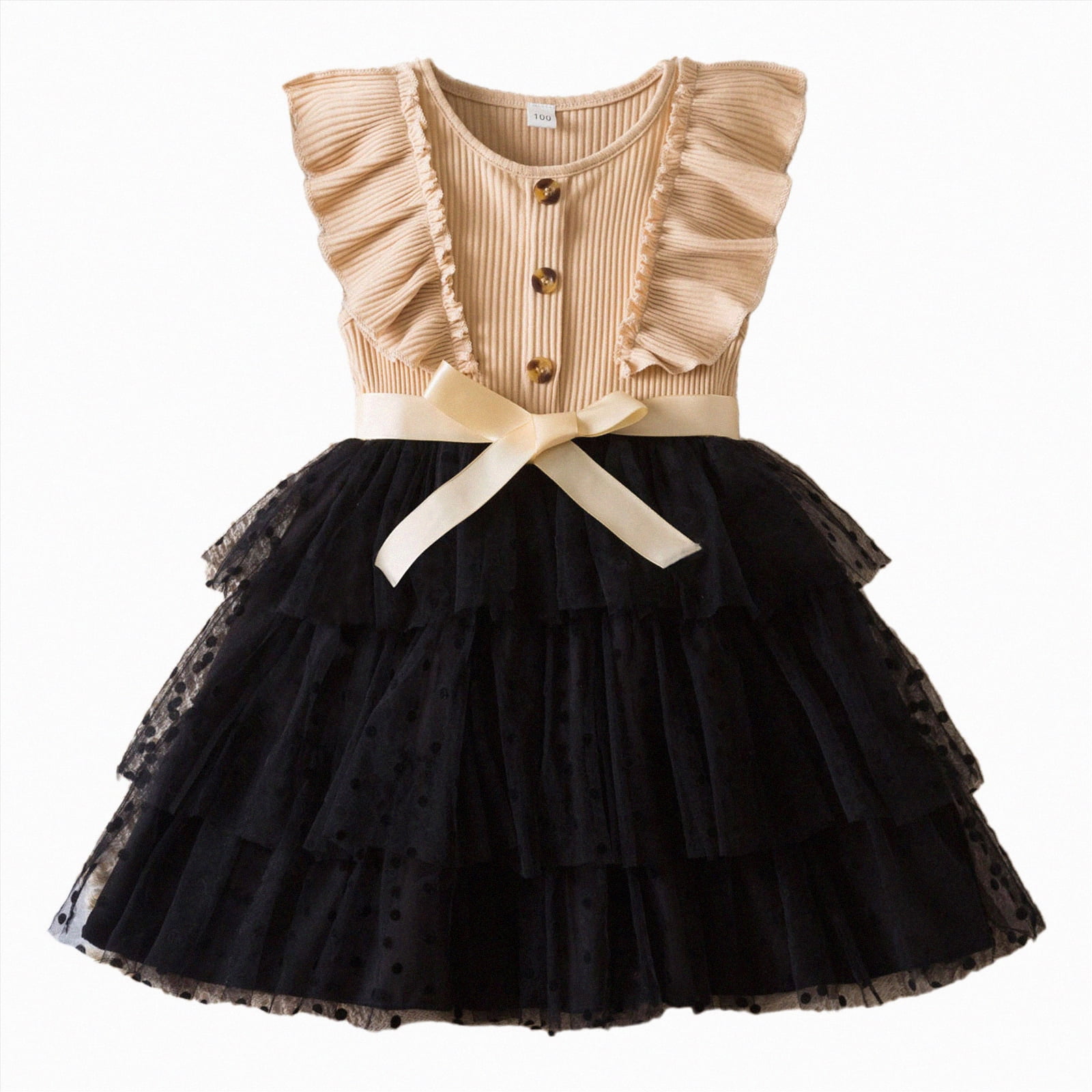 NIEWTR Infant Toddler Lace Trim Tutu Dress Baby Girl Wedding Flower ...