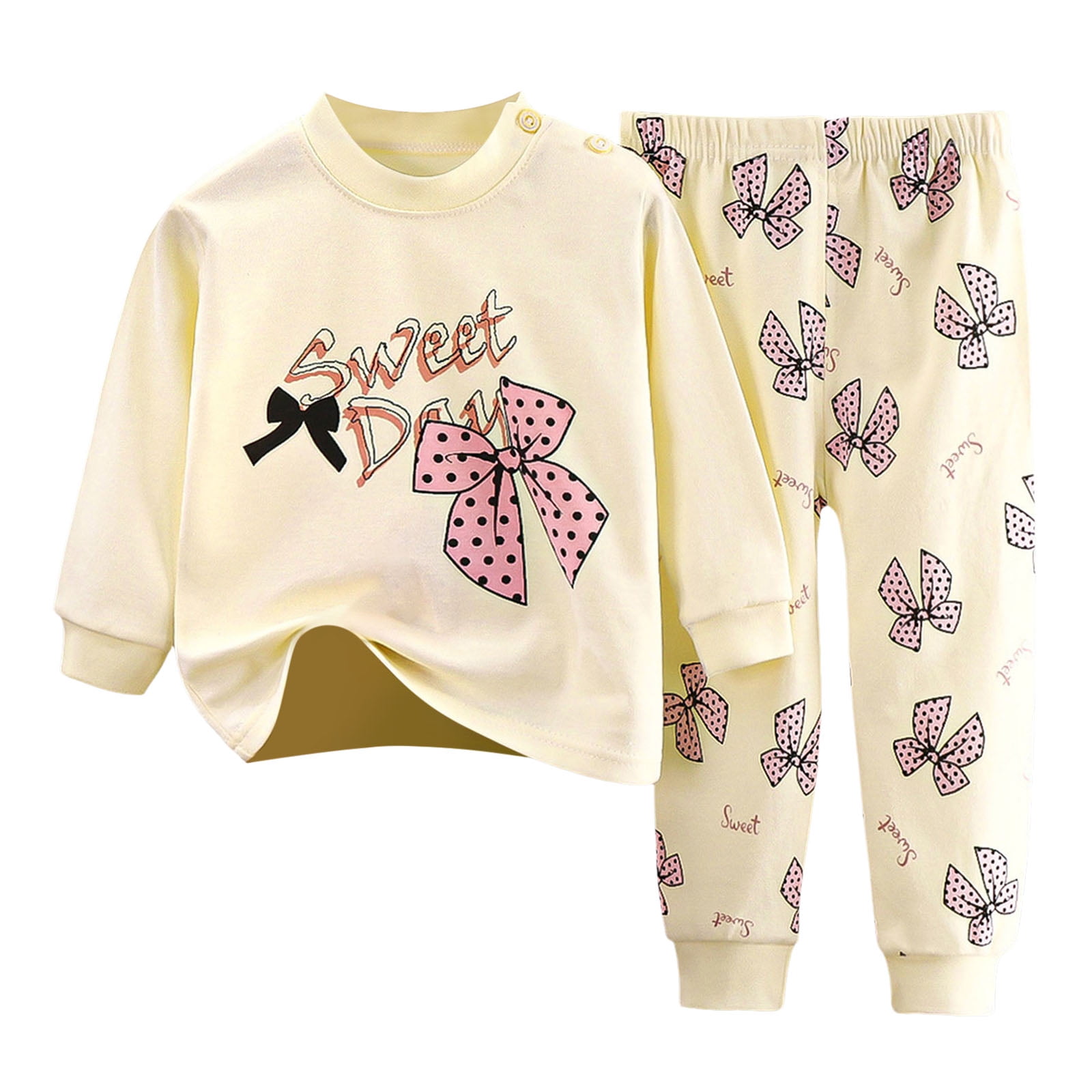 NIEWTR Little Girls Pajamas 2 Piece Set Cotton Sleepwear Toddler ...