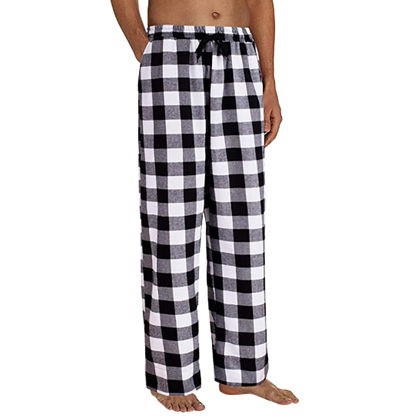 NIEWTR Men's Plaid Pajama Pants | Fleeced Flanned Sleep Home Loungewear ...