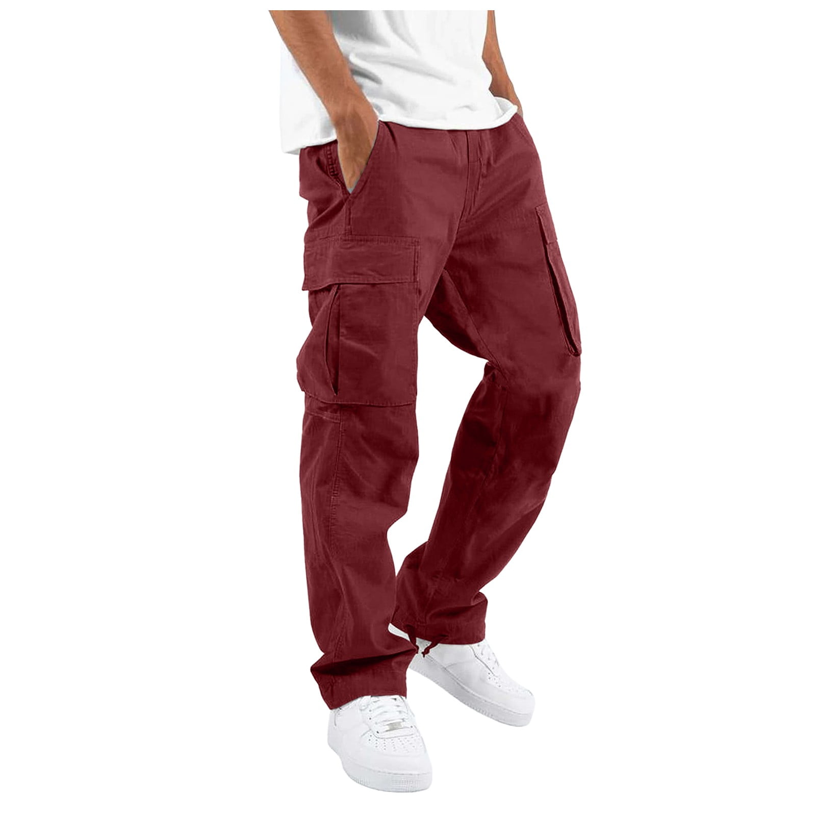 NIEWTR Men's Straight Leg Sweat Pants with Pockets Mens Baggy Cargo ...