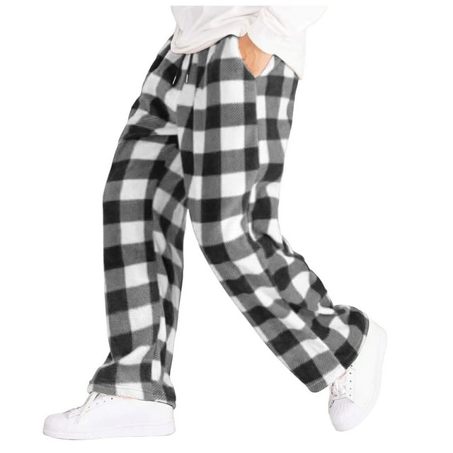 NIEWTR Mens Pajama Pants Flannel Cotton Plaid Sleep & Lounge Pants, PJ ...