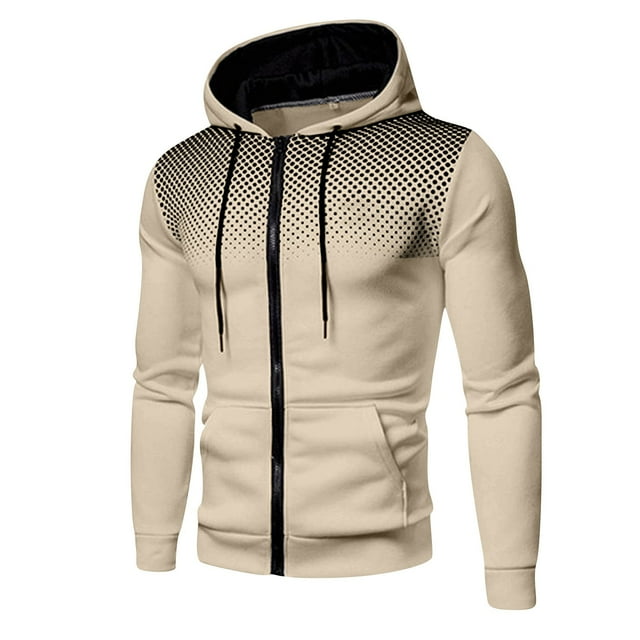 NIEWTR Mens Zip up Hoodie Full-Zip Sweatshirt Lightweight Loose Fit ...