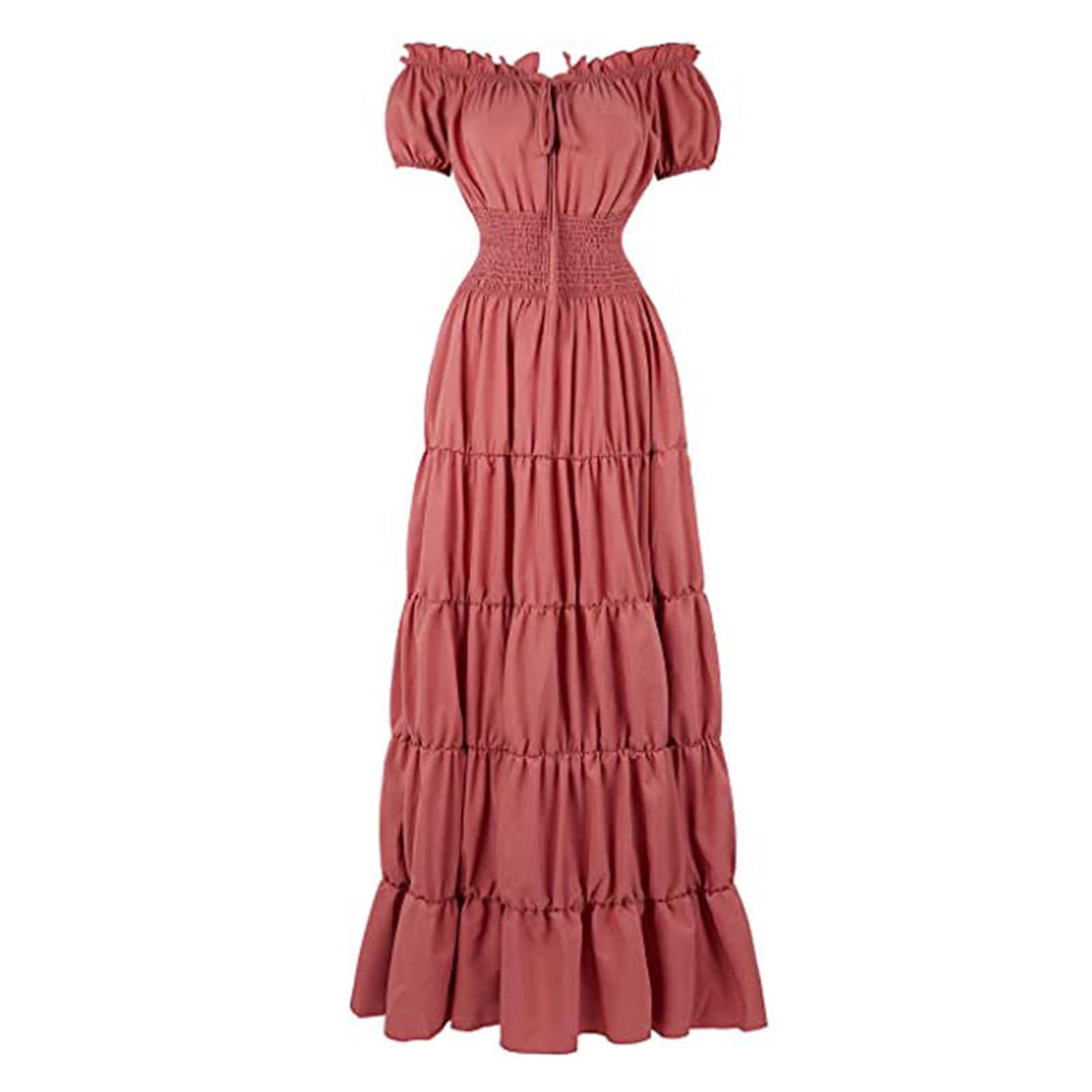 NIEWTR Renaissance Women Peasant Dress for Womens Nightgown Dress Up ...