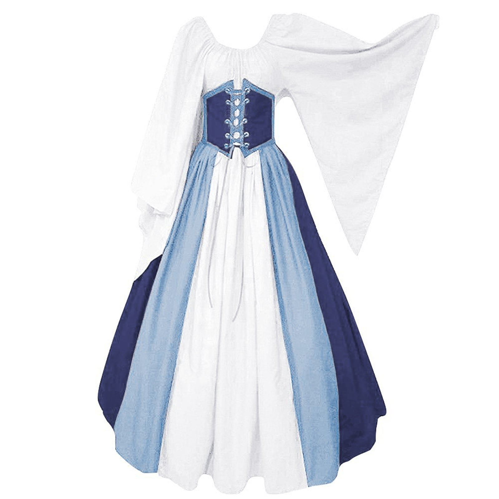 NIEWTR Renaissance Dress for Women, Gothic Robe Dress, Solid Splicing ...
