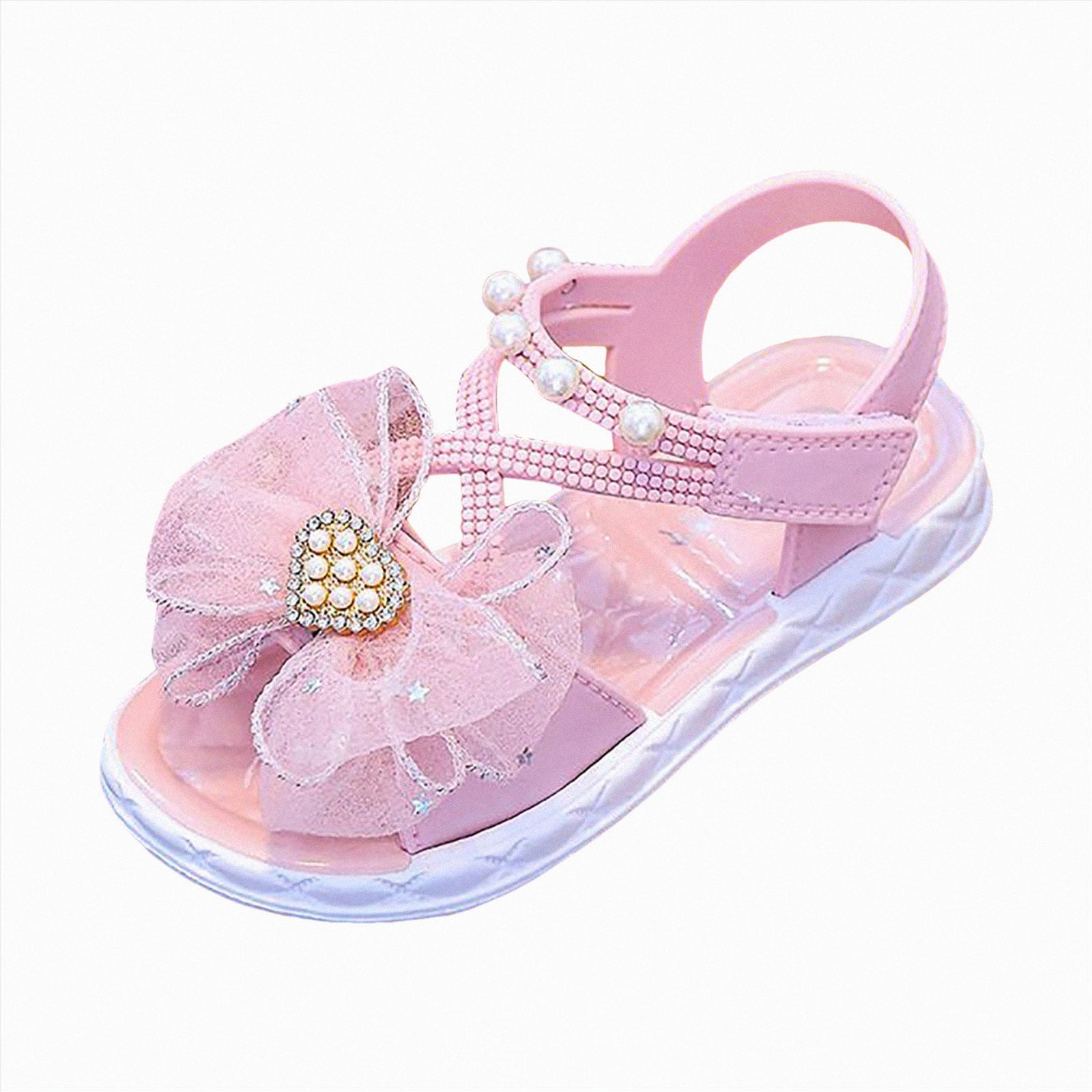 NIEWTR Toddler/ Kid Girls Dress Open Toe Sandals Princess Flats Summer ...