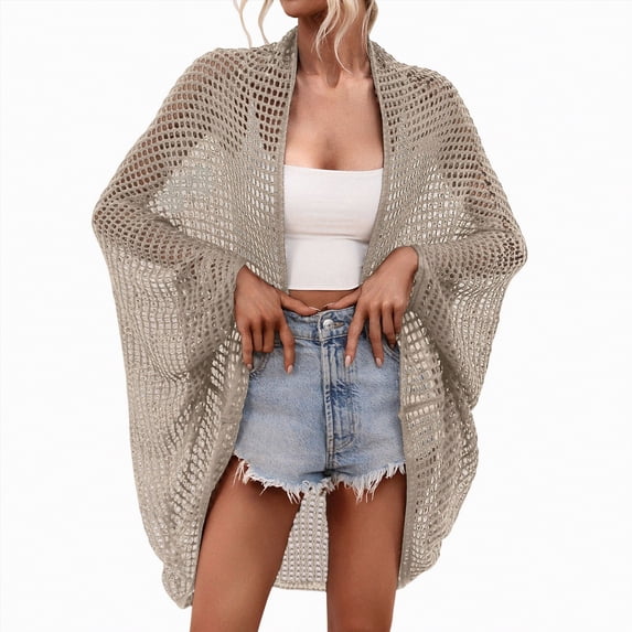 NIEWTR Womens Swimsuit Coverup Solid Color V Neck Short Sleeve Loose ...