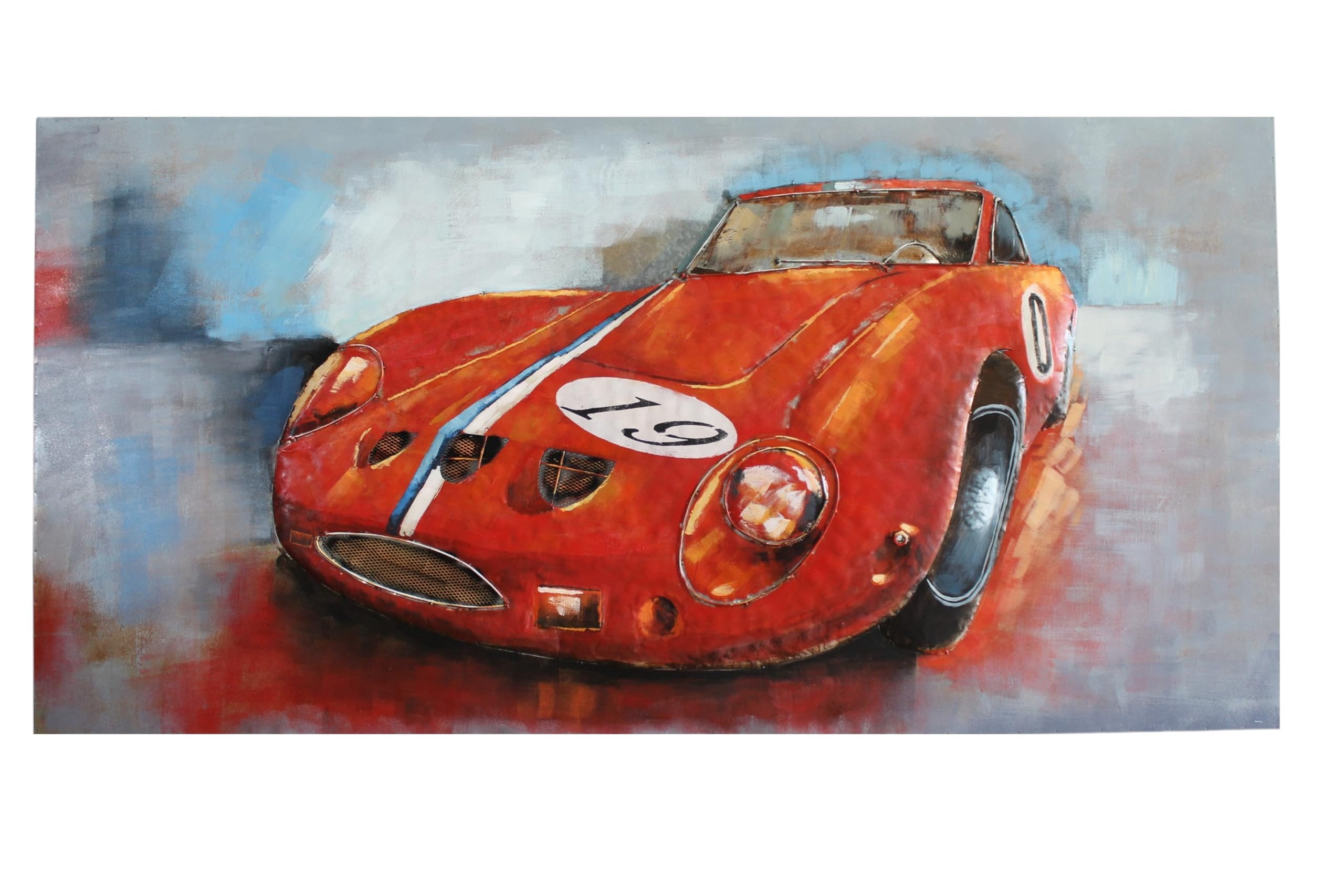 NIFAO Ferrari Inspired 250 GTO Red Racing Car 3D Metal Wall Art 79" x 2 ...