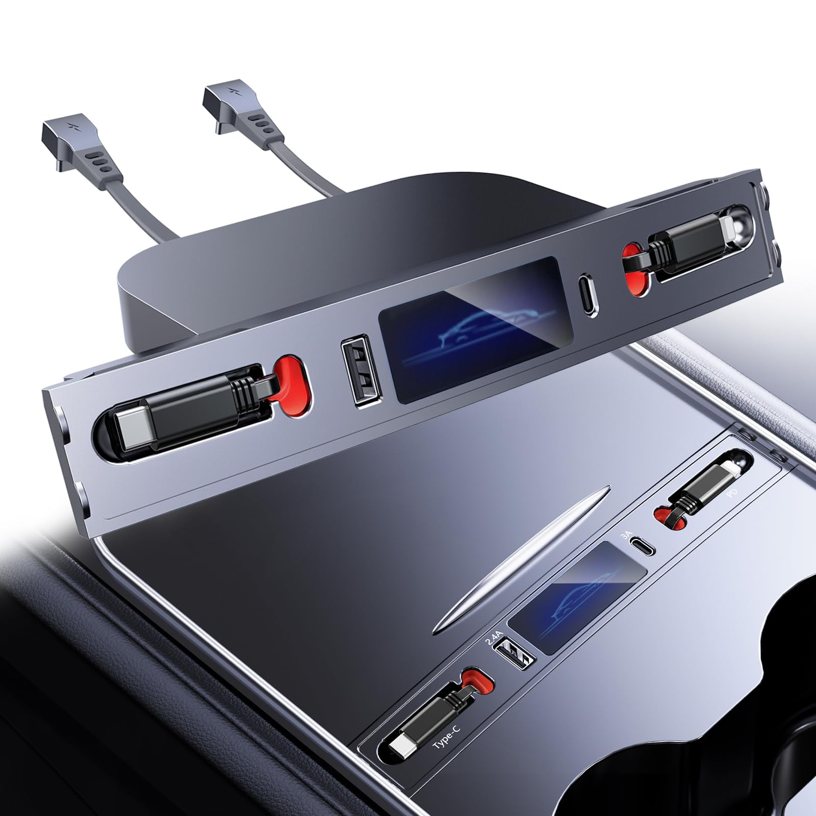 NIFBANG USB Hub for Tesla Model 3/Y(2024/2023/2022/2021), 4-in-2 ...