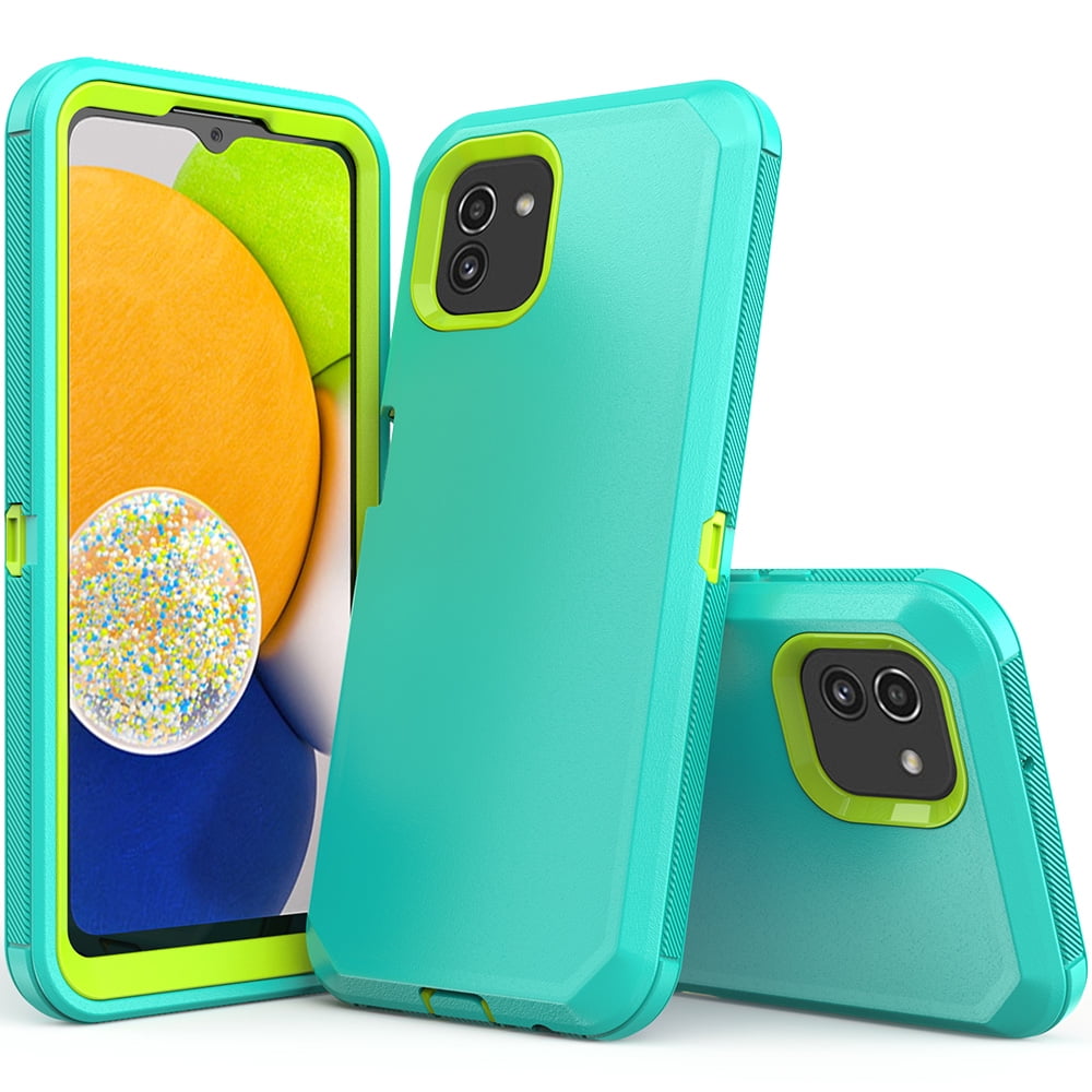 NIFFPD Rugged Case for Samsung Galaxy A03, Anti-Drop Dual Layer ...