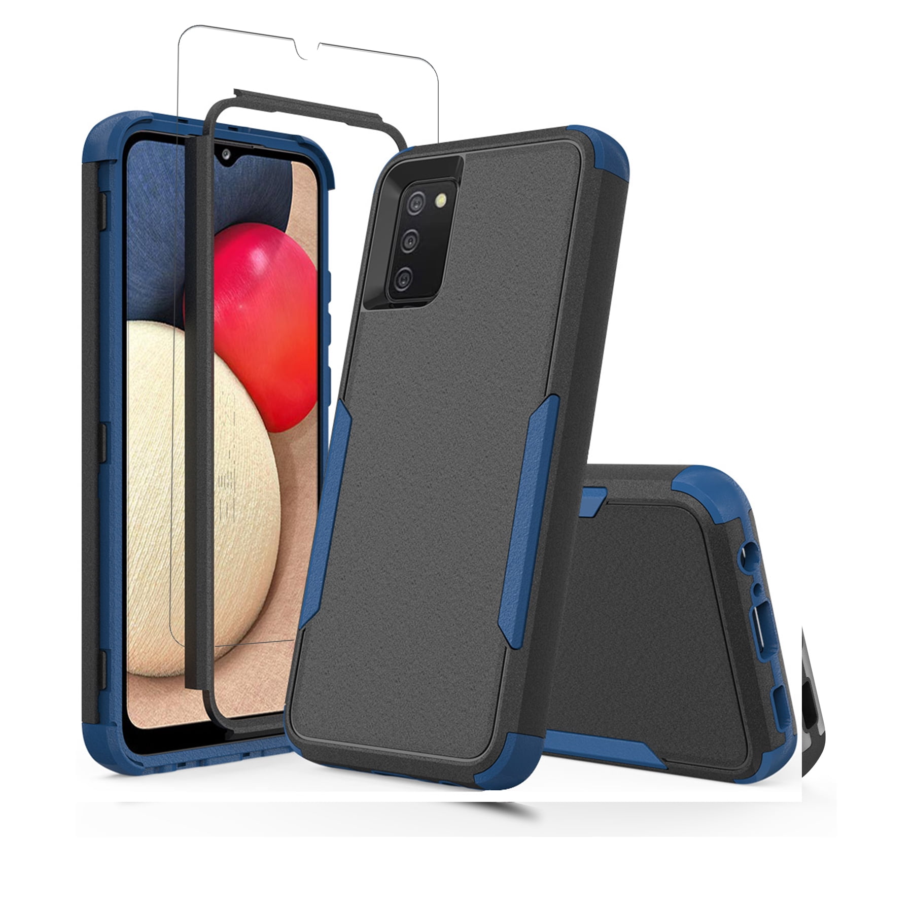 NIFFPD Samsung A02S Phone Case with Screen Protector Shockproof Full ...