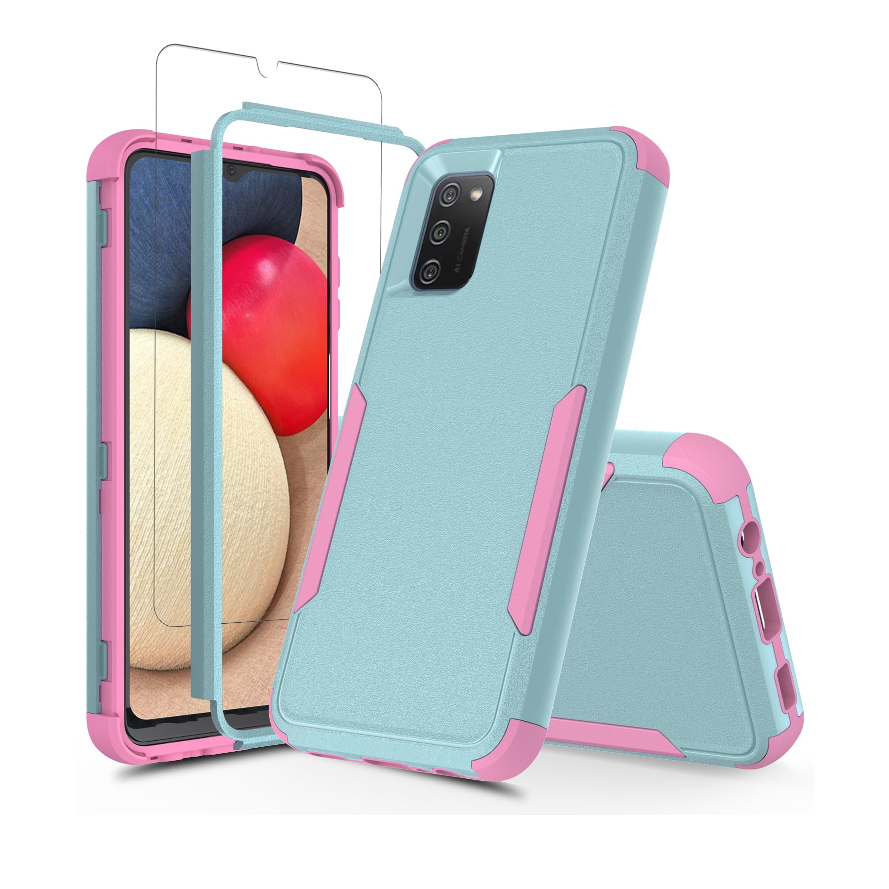 NIFFPD Samsung A02S Phone Case with Screen Protector Shockproof Full ...