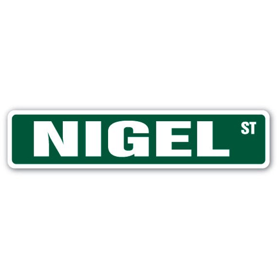 NIGEL Street Sign Childrens Name Room Sign | Indoor/Outdoor | 30" Wide ...