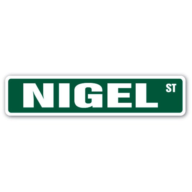 NIGEL Street Sign Childrens Name Room Sign | Indoor/Outdoor | 30" Wide ...