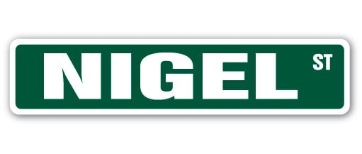 NIGEL Street Sign Childrens Name Room Sign | Indoor/Outdoor | 36" Wide ...