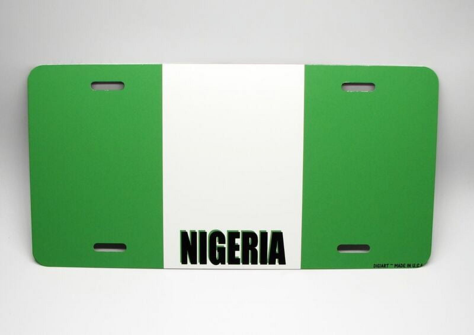 NIGERIA FLAG METAL CAR LICENSE PLATE NIGERIAN FLAG LICENSE PLATE ...