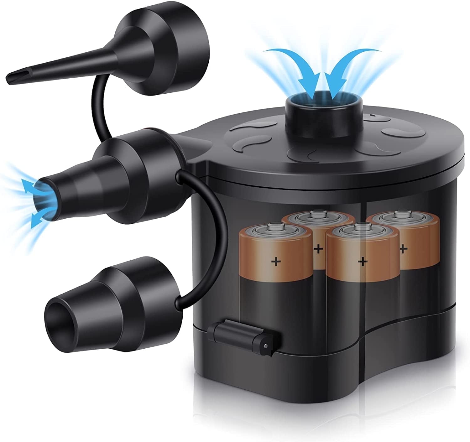 NIGHTEEN Electric Air Mattress Pump Battery Powered for Inflatables ...