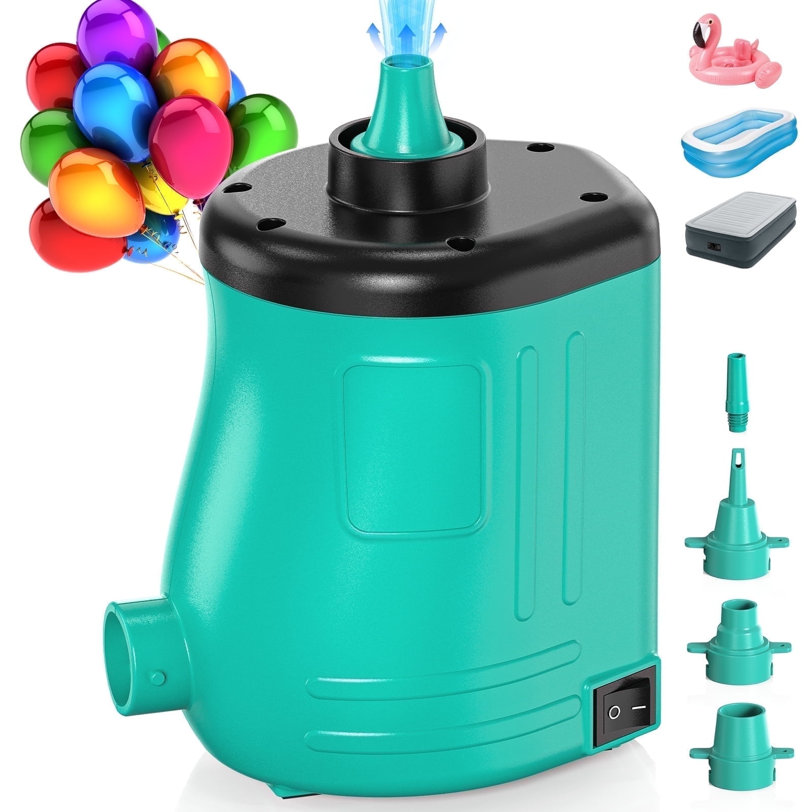 NIGHTEEN Electric Balloon Pump, Air Mattress Pump for Inflatables, 120V ...