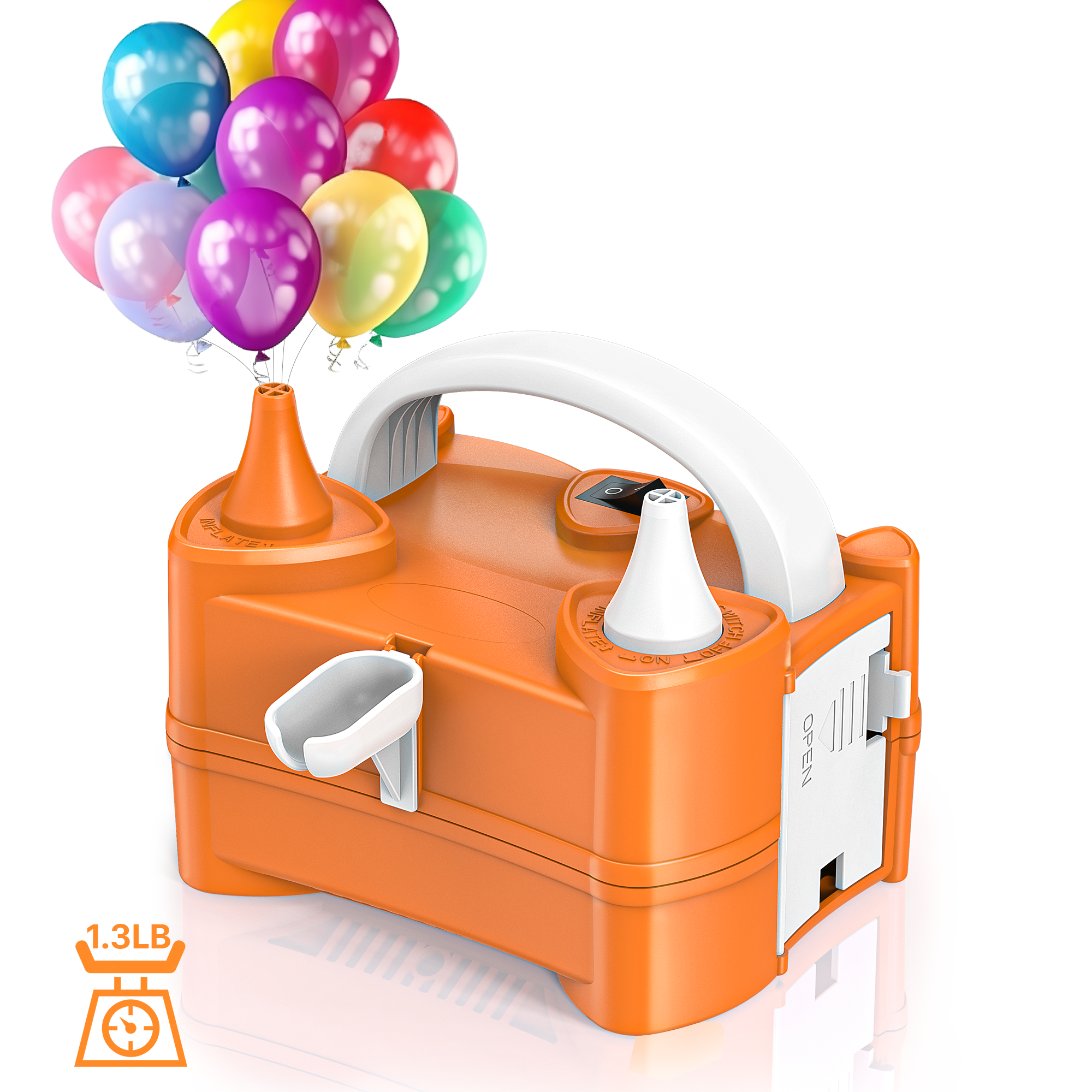 NIGHTEEN Electric Balloon Inflator Machine, Orange Balloon Air Pump ...