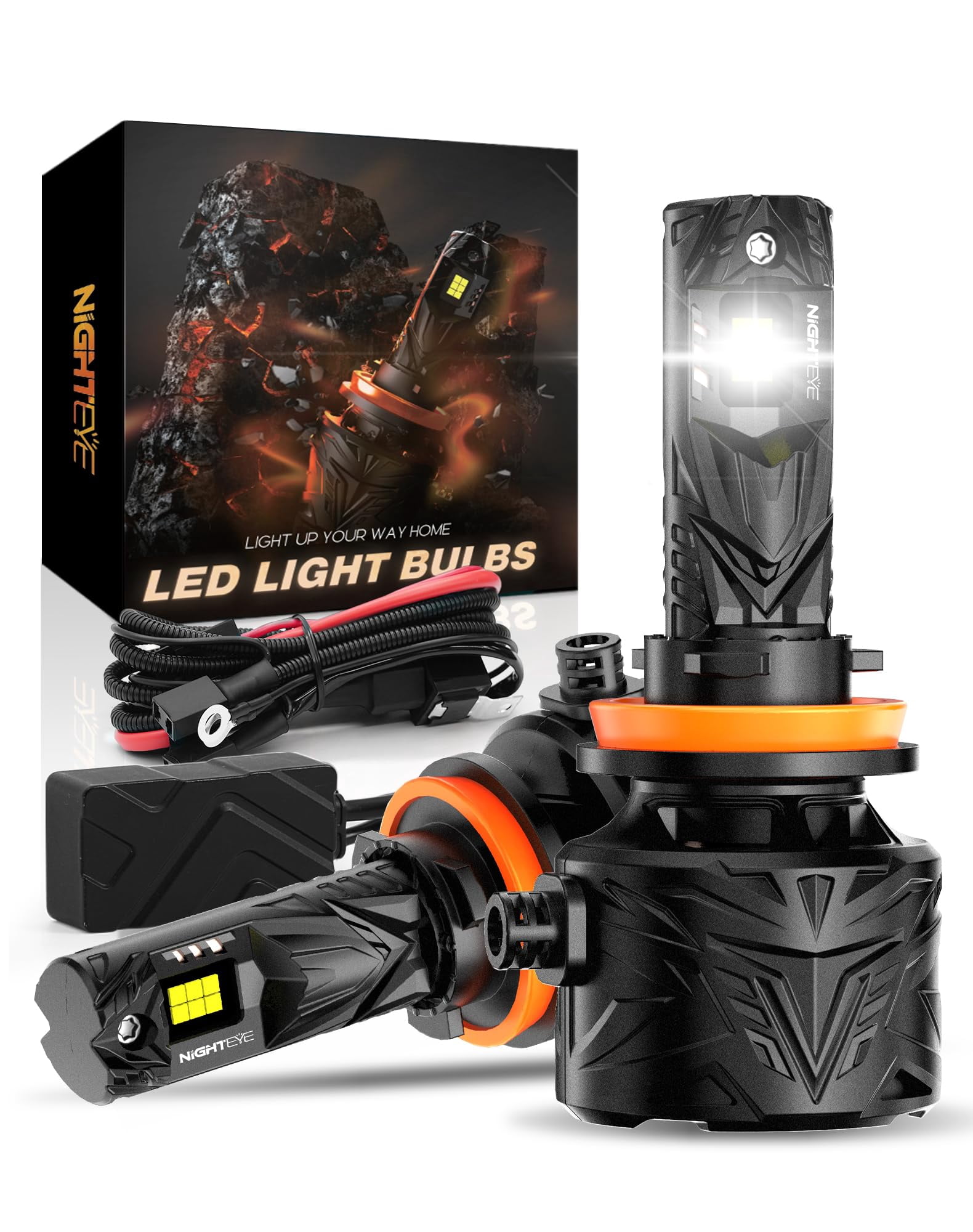 NIGHTEYE 50000LM H11 LED Bulbs, 2024 Superior 1200% Ultra Bright 240W ...