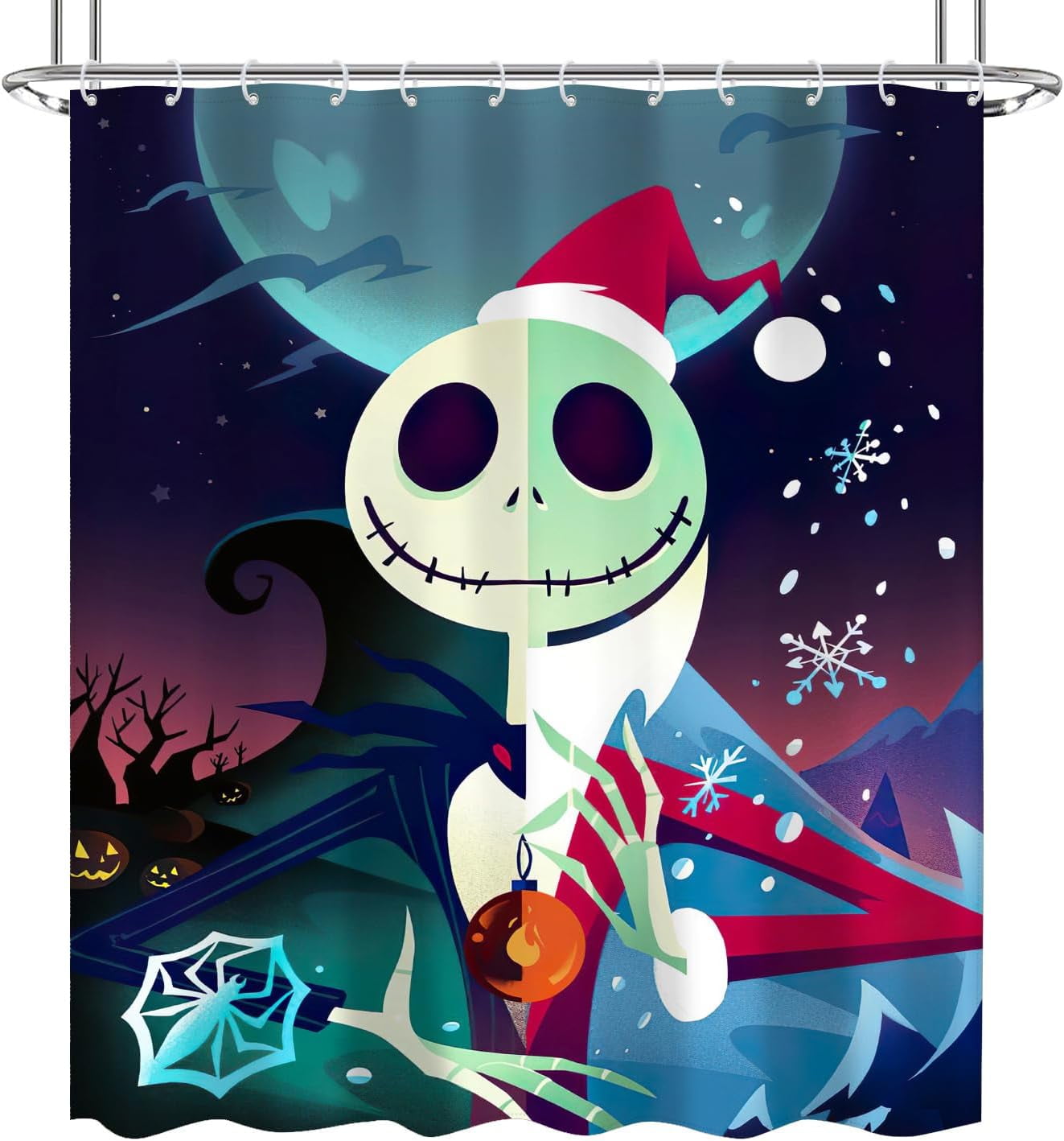NIGHTMARE BEFORE CHRISTMAS Shower Curtain Fabric, Cool Cartoon Merry ...