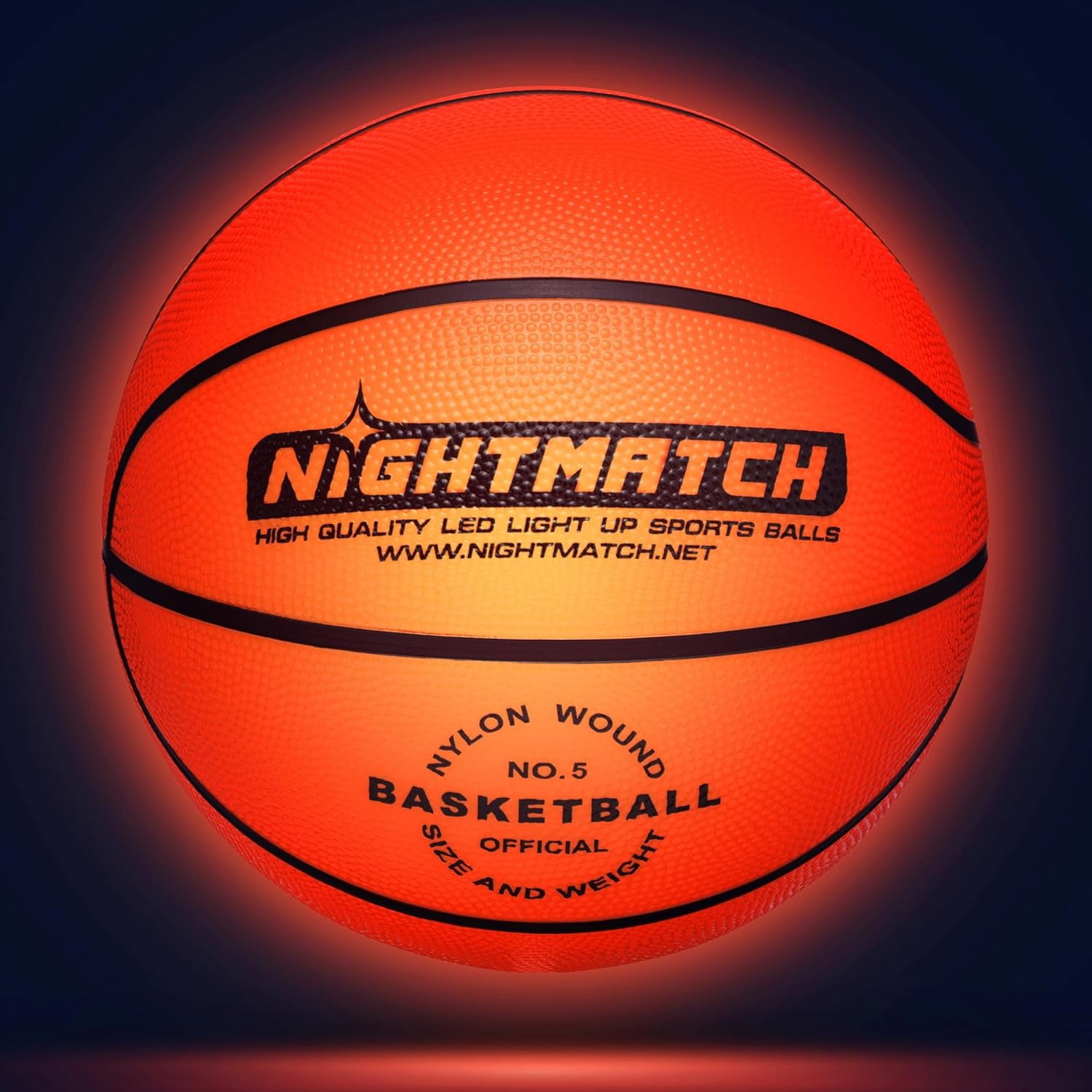 NIGHTMATCH Size 5 LED Light Up Basketball - Glow in the Dark Basketball ...