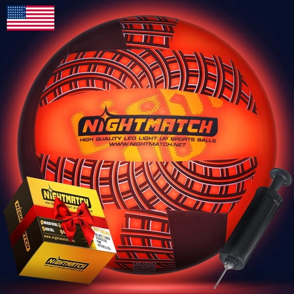 NIGHTMATCH Waterproof Glow in The Dark Volleyball, LED Light Up ...