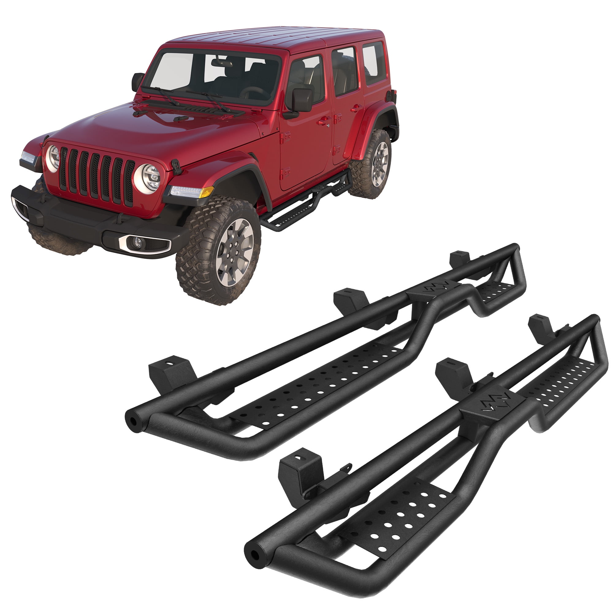 NIGSQJB 2-Stairs Running Boards Nerf Bars Side Steps Compatible With ...