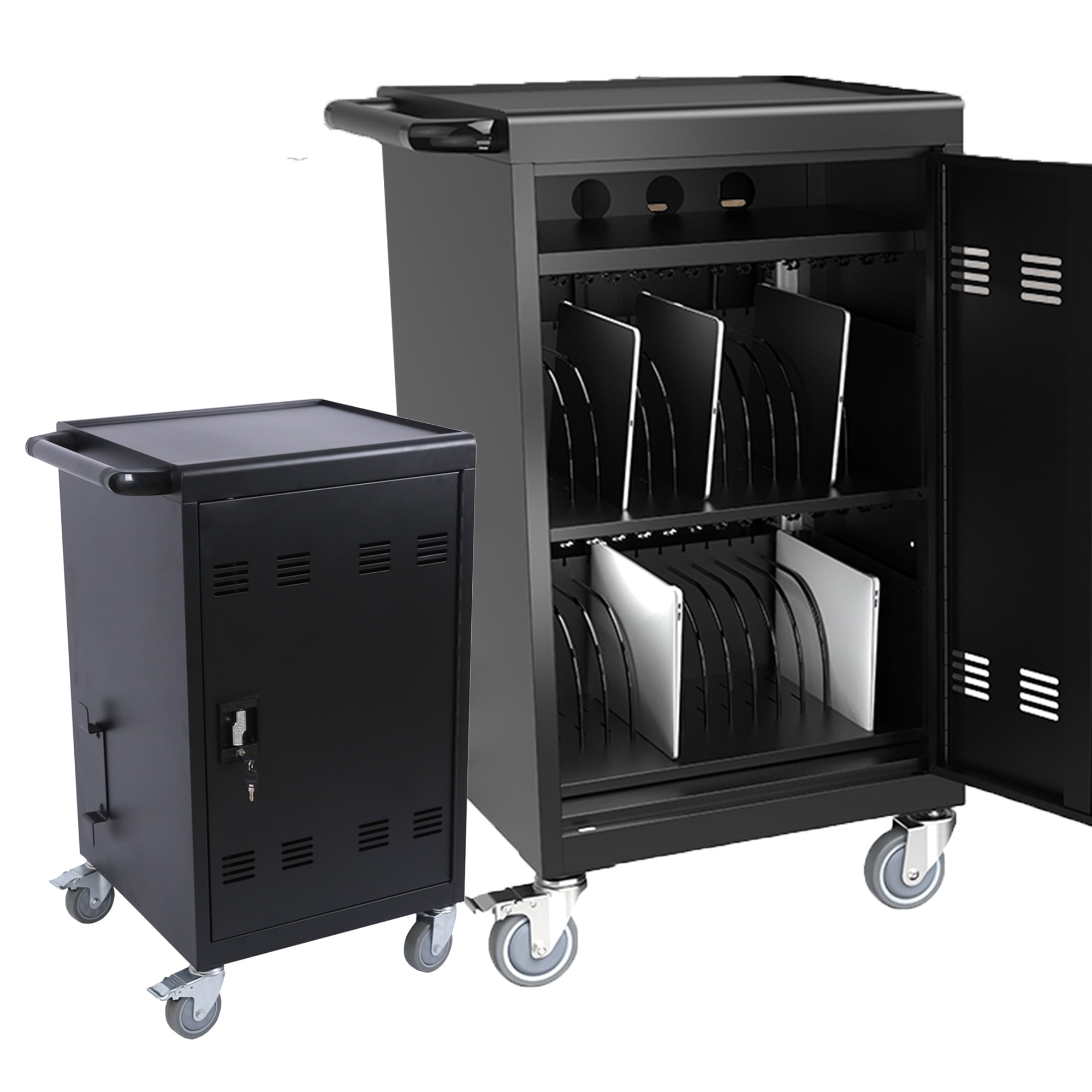 NIGSQJB 32 Unit Mobile Charging Cart with Front & Back Access Locking ...