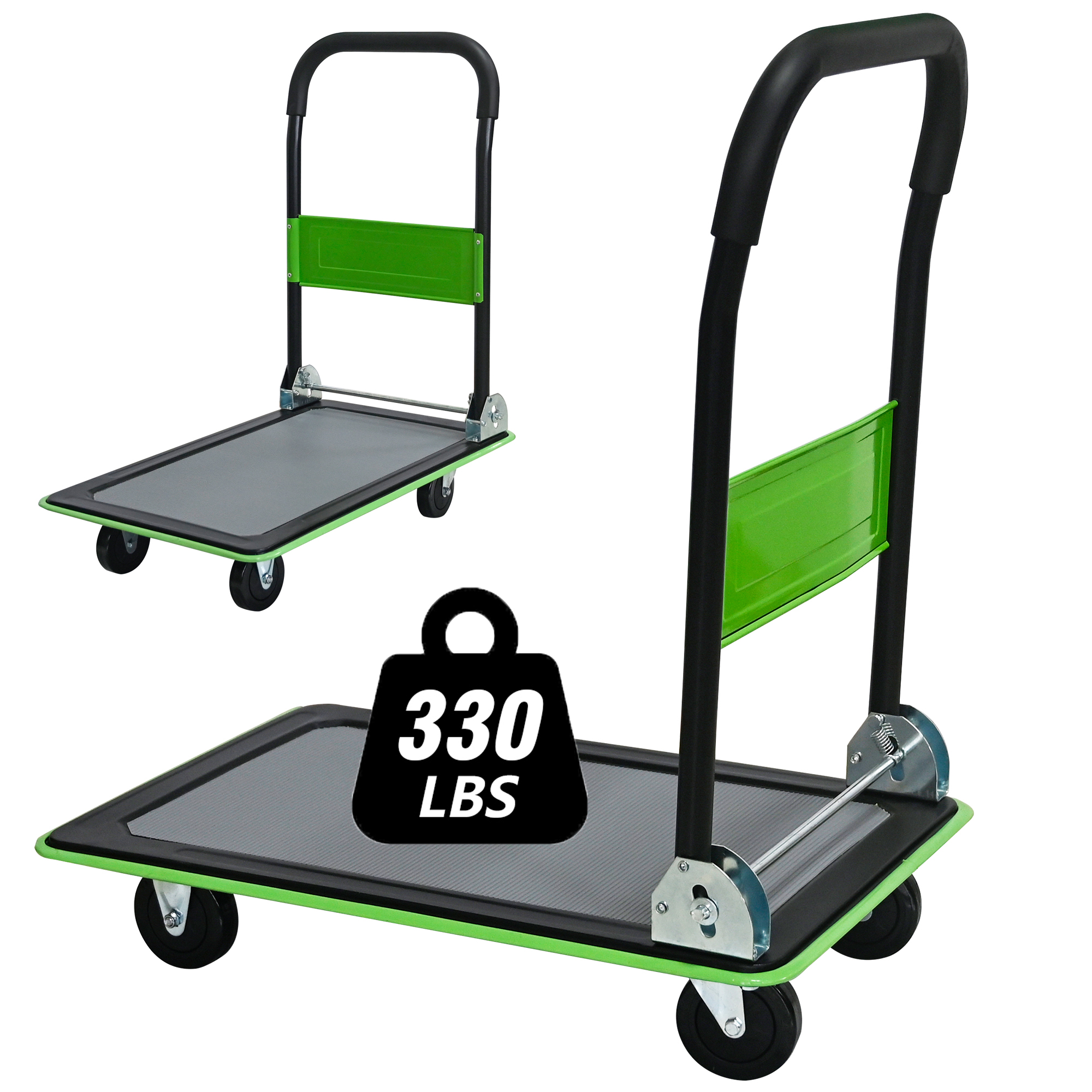 NIGSQJB 330lbs Capacity Foldable Platform Hand Truck with 360° Swivel ...