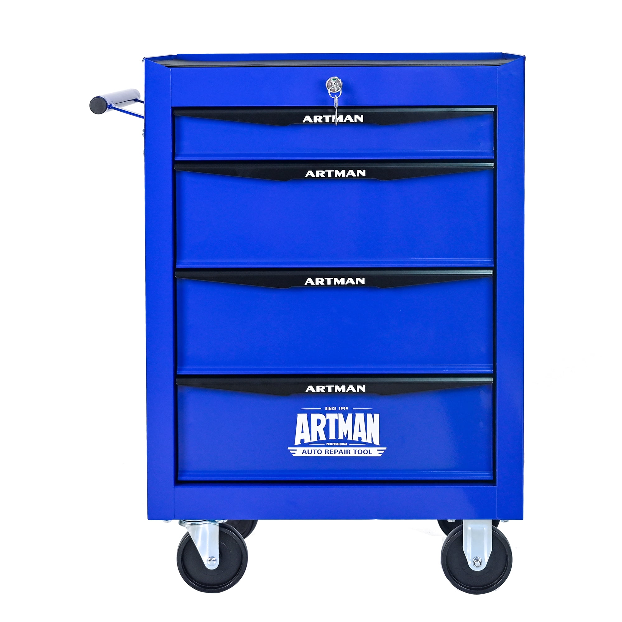 NIGSQJB 4 Drawers Lockable Tool Cabinet Storage with Wheels, 7 Small ...