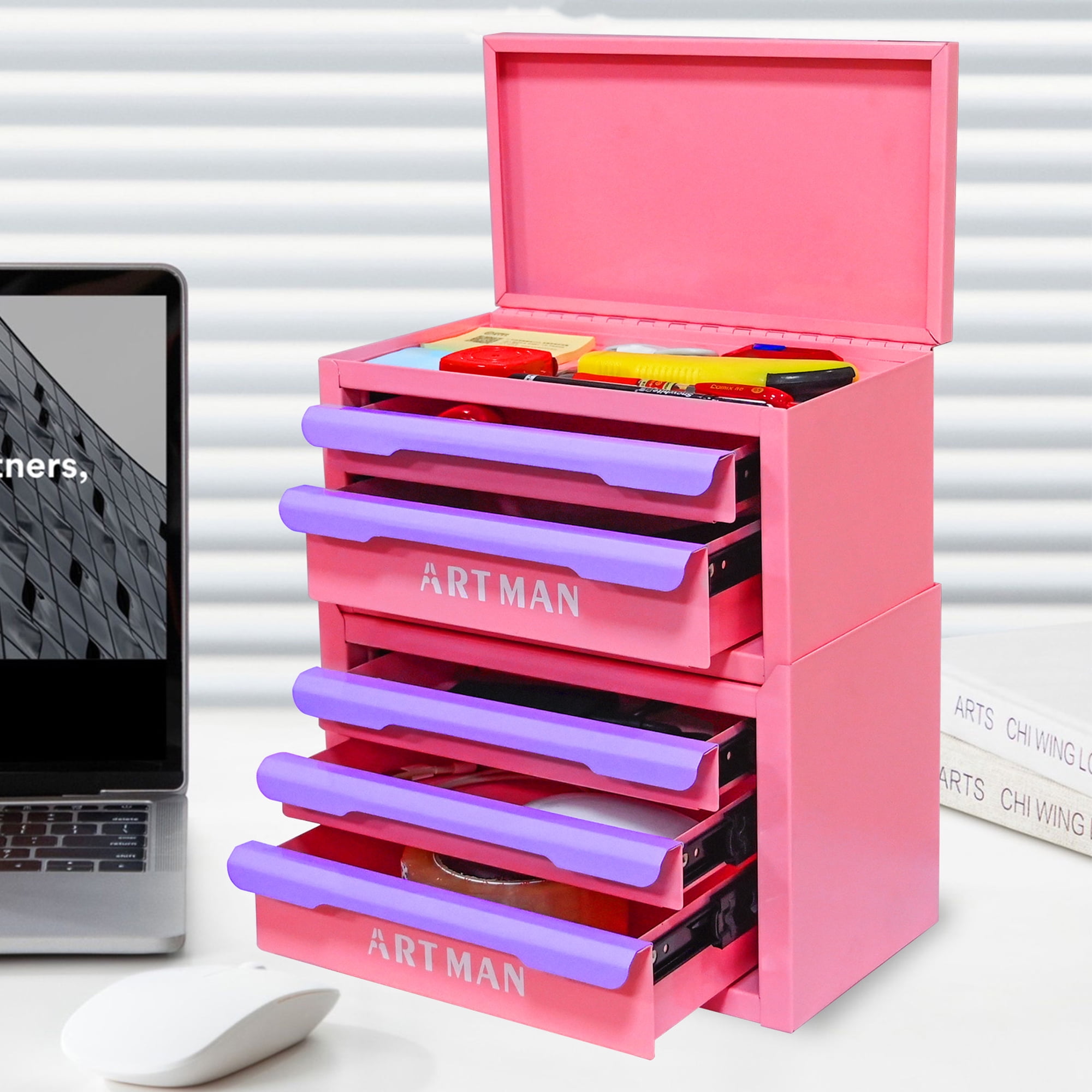 NIGSQJB Mini Tool Box with 5 Drawers, Small Tool Storage Cabinet ...