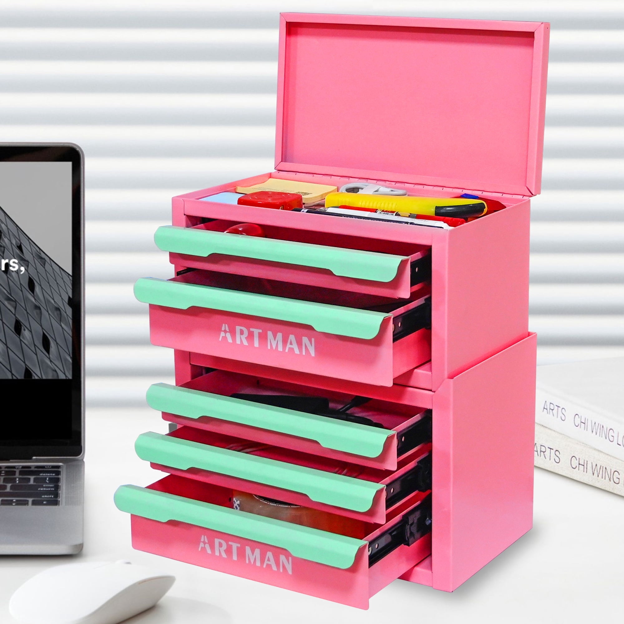 NIGSQJB Mini Tool Box with 5 Drawers, Small Tool Storage Cabinet ...