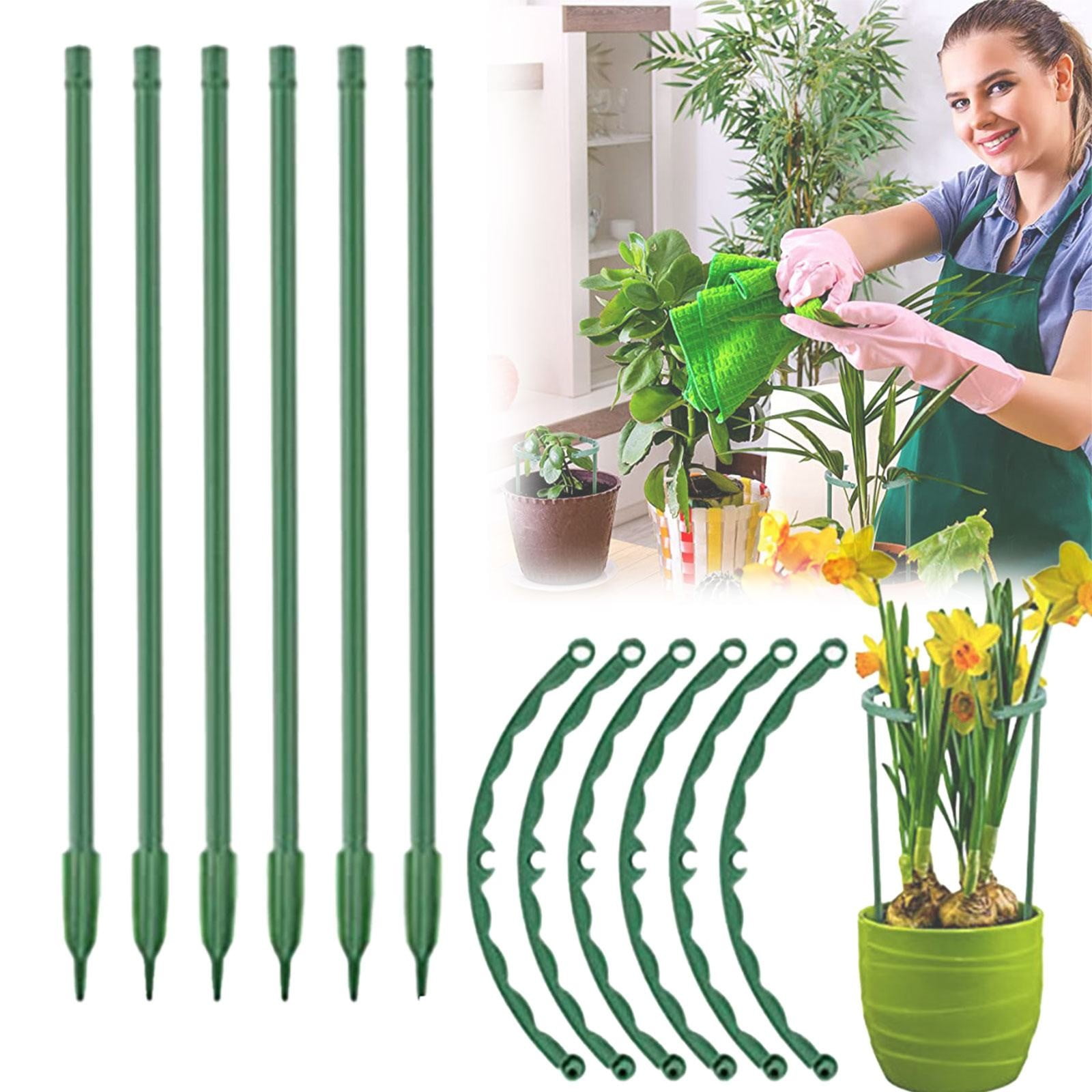 NIHOND 6/12 Pack Plant Support Stakes Half Round Plant Support Ring ...