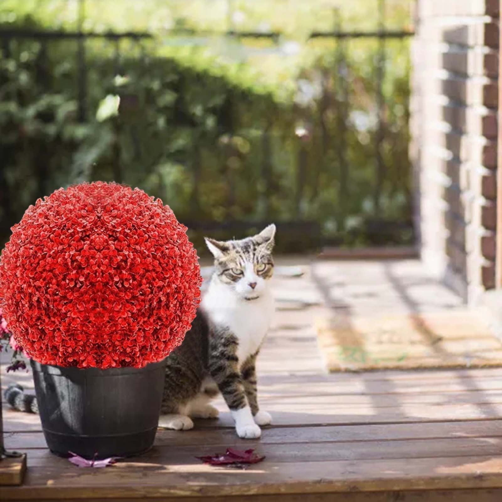 NIHOND Artificial Plant 11.81 Inch Boxwood Balls Artificial Topiary ...